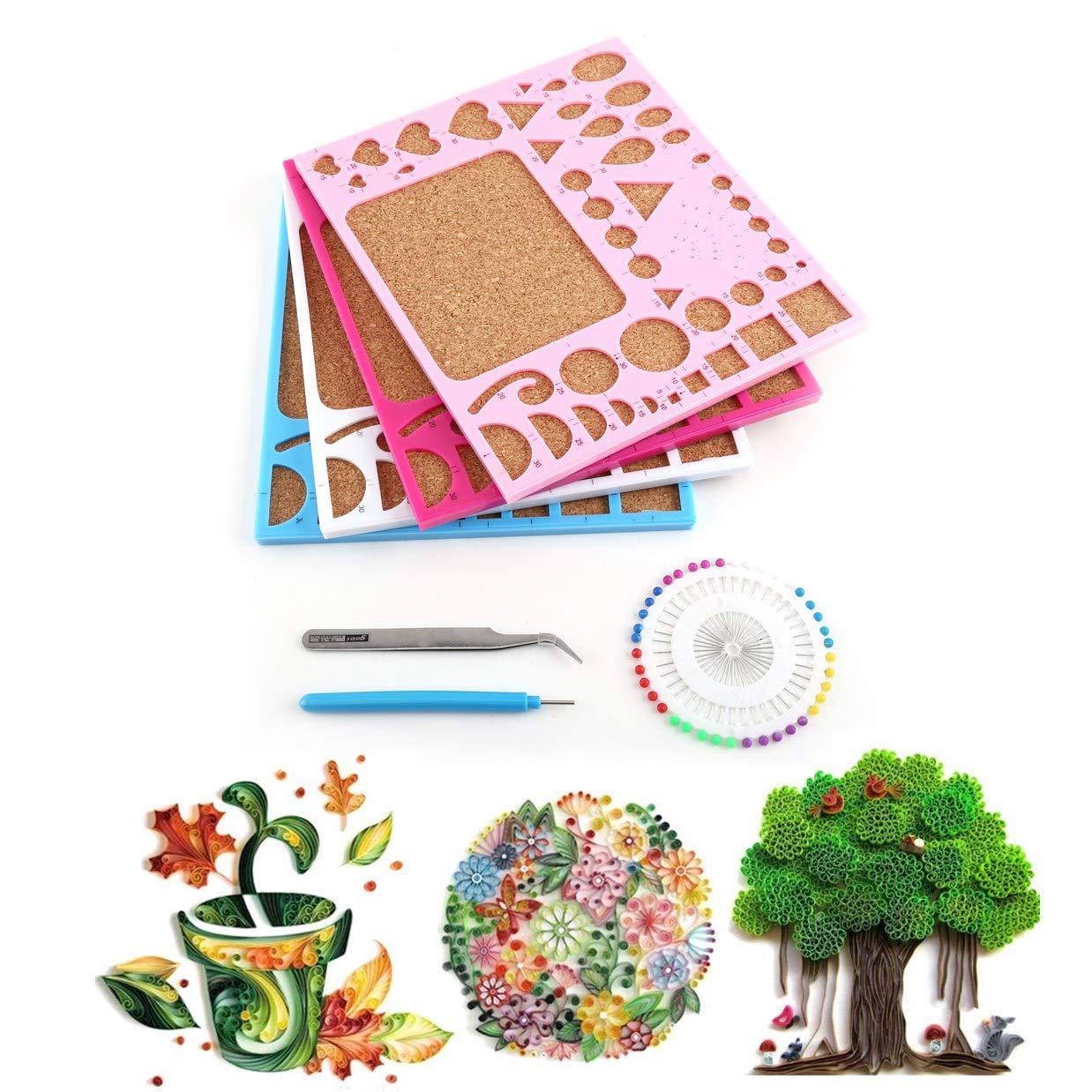 Tweezer Pins Slotted Kit KEF16 Artwork Quilling Tool For Paper Flowers ...