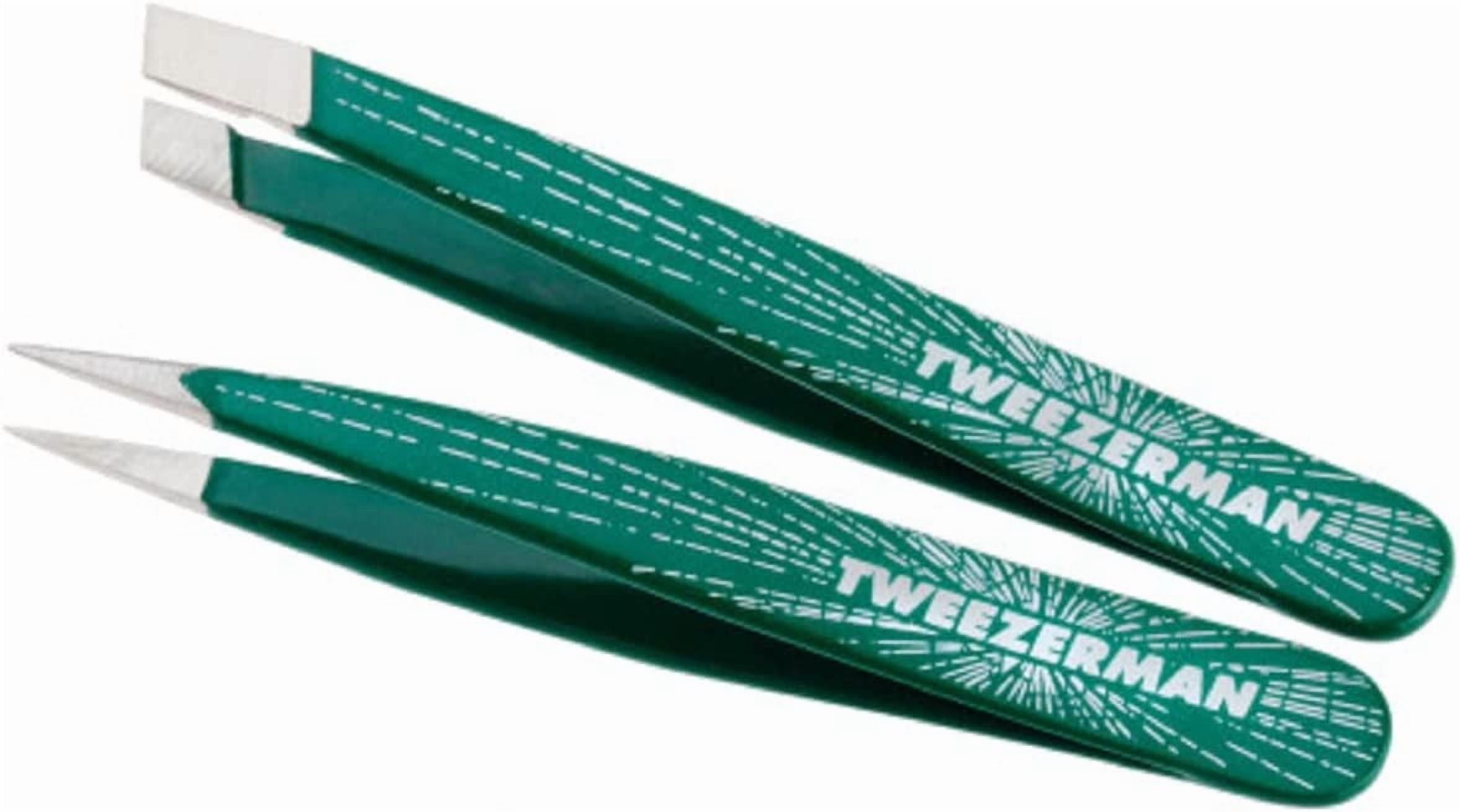 Tweezerman Emerald Shimmer Micro Mini Slant & Point Tweezer Set ...