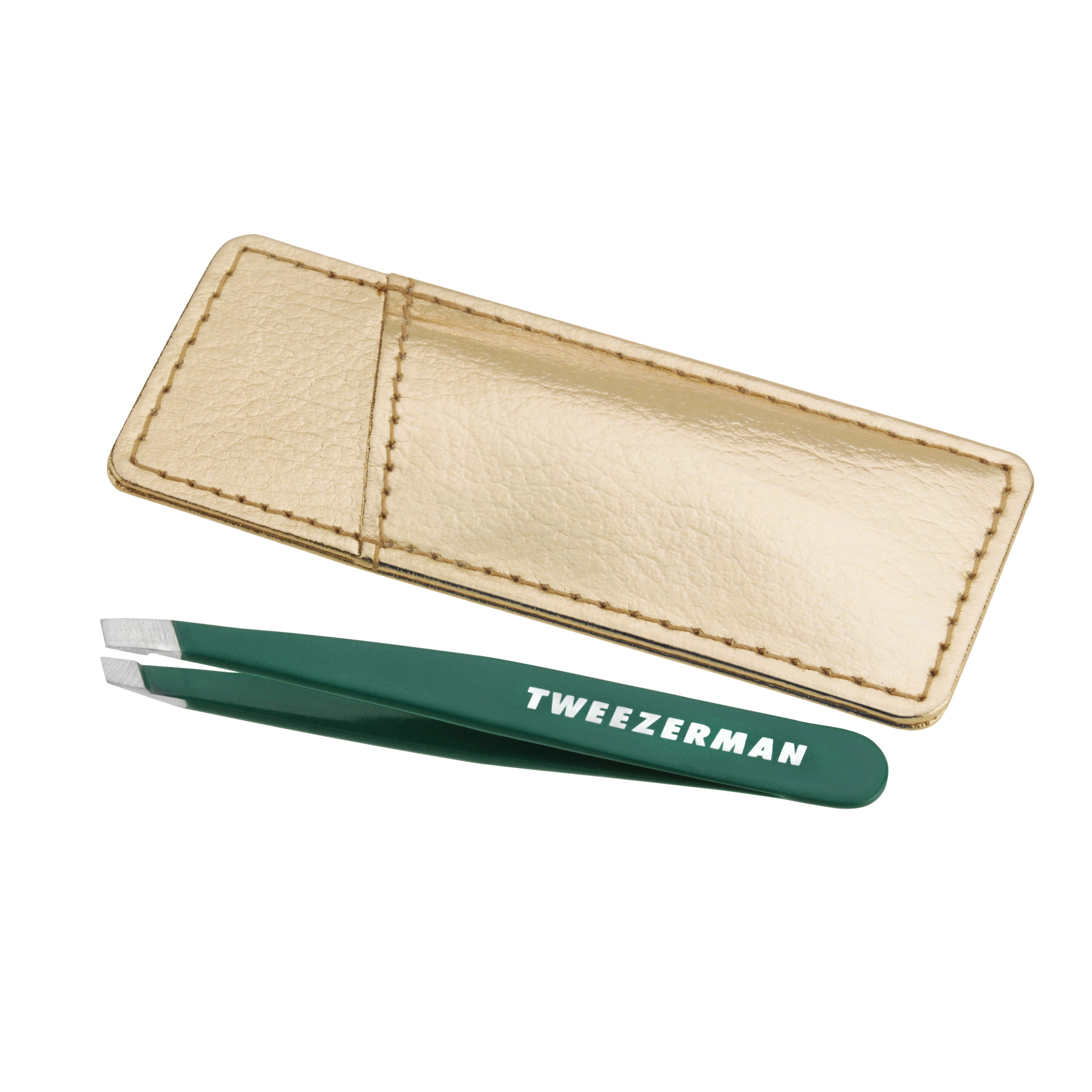 Tweezerman Emerald Shimmer Mini Slant Tweezer with Case Slant Tip ...