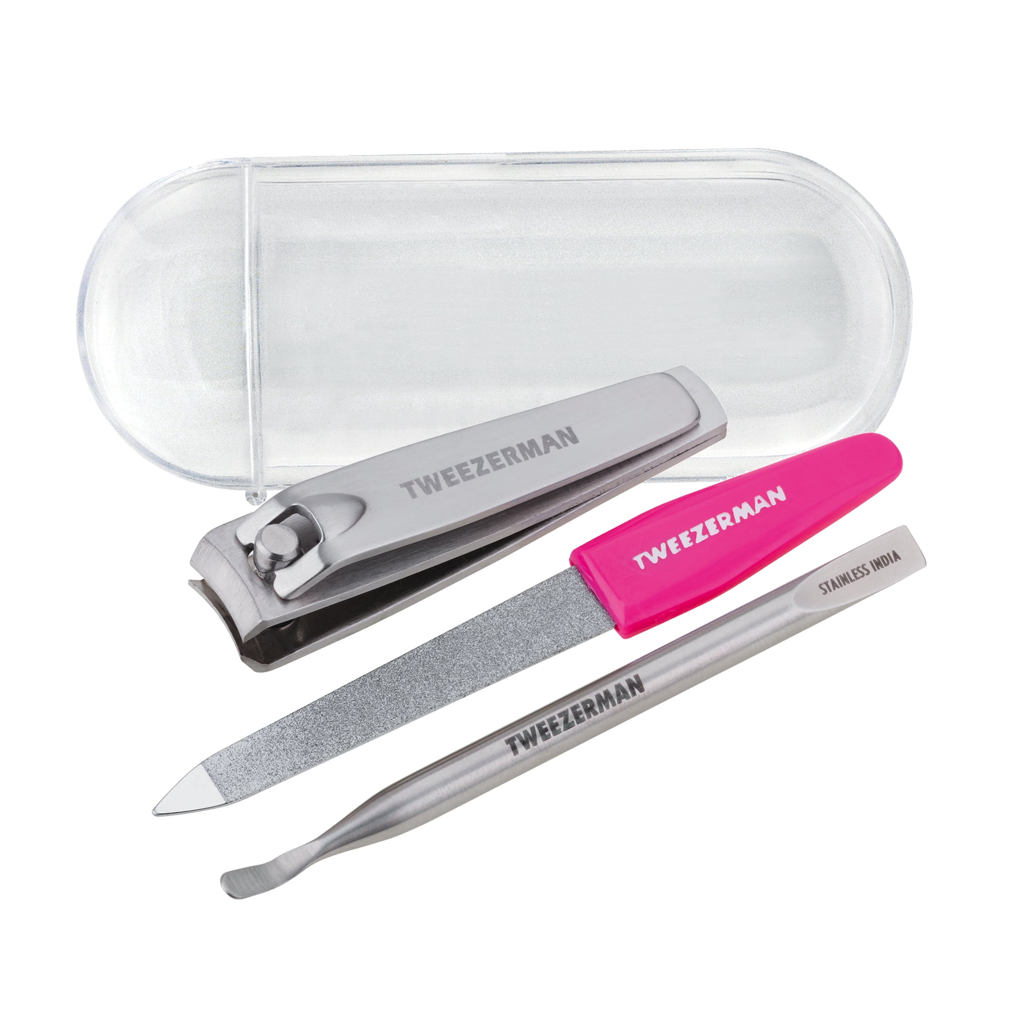 Tweezerman Mini Travel Fingernail Trimmer & Pusher Manicure Kit with ...