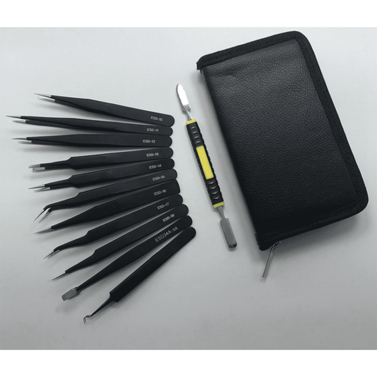 Tweezers 24 Pieces ESD Tweezers Tools Kit Anti-Static Non-Magnetic ...