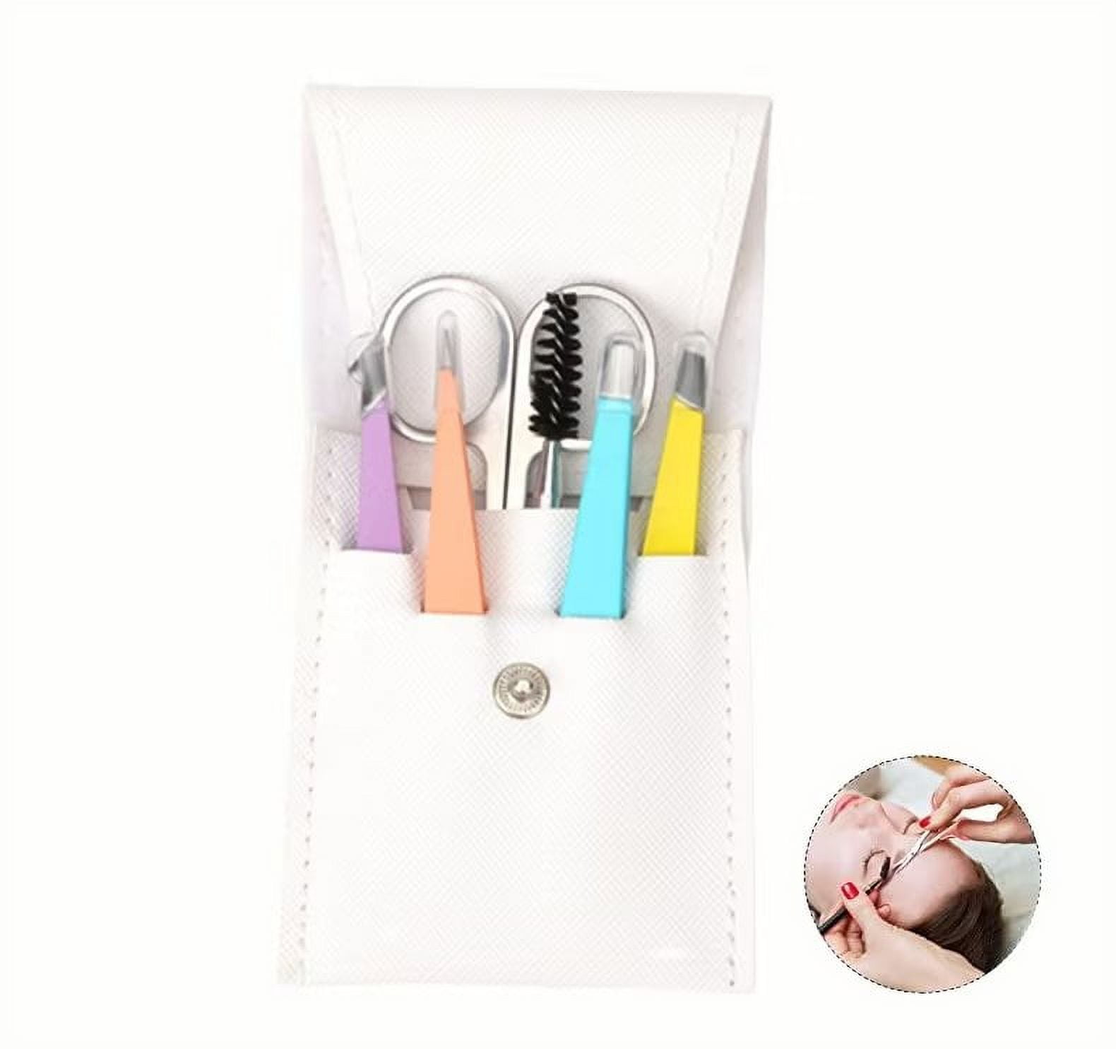 Tweezers Set of 6 Pcs, Professional Precision Eyebrows Plucking ...