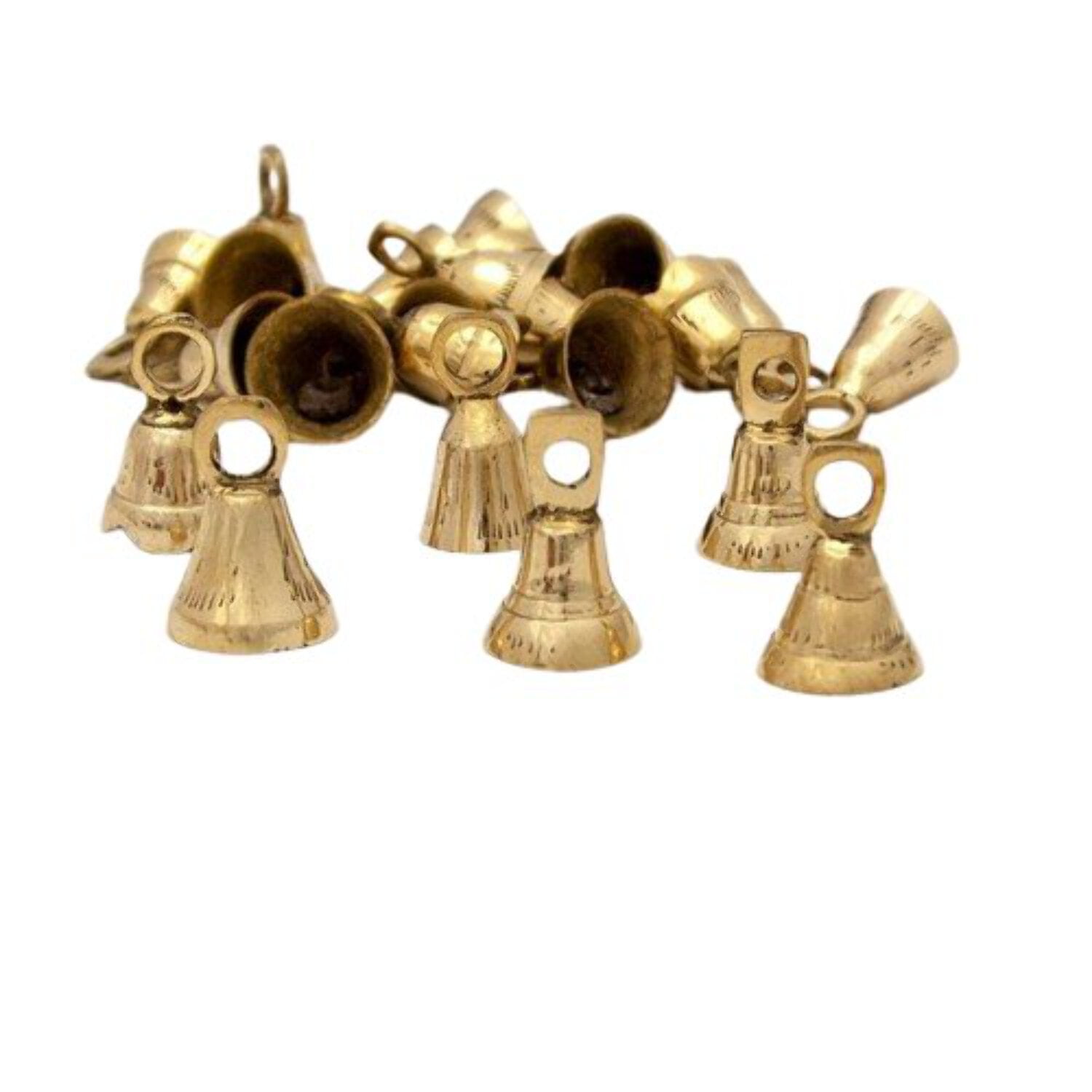 Set of 12 Assorted 1.5-Inch Brass Bells | Perfect for Crafts or Décor ...