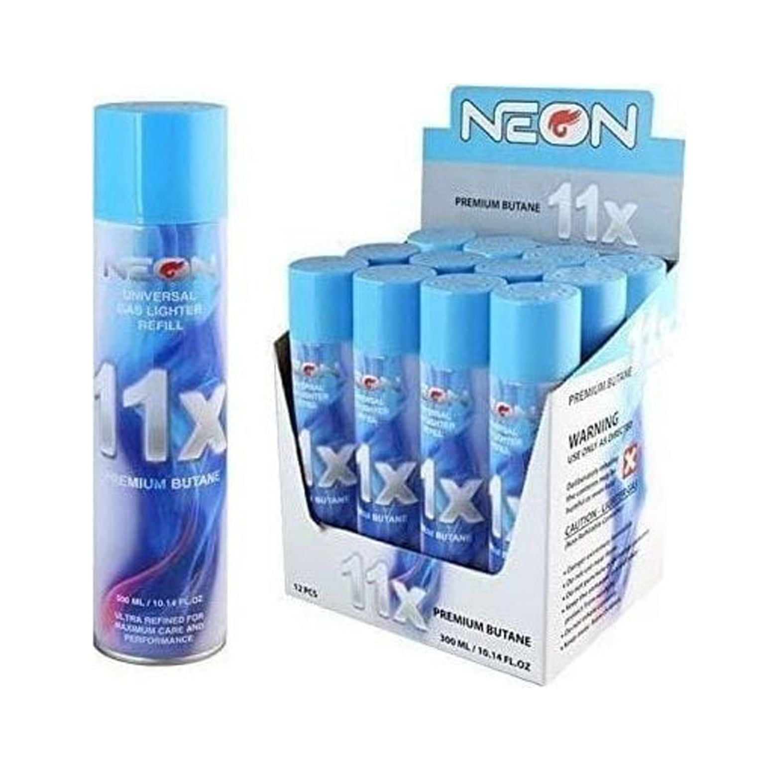 Neon Premium 11x Ultra Refined Butane Fuel - Refillable Lighter Gas (12 ...