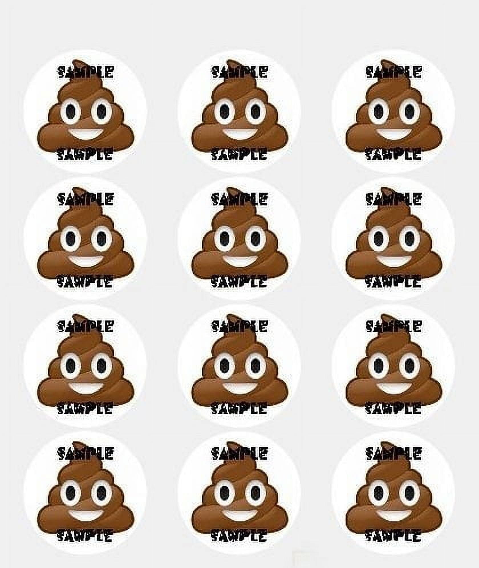 Twelve 2" Poop Emoji Edible Frosting Image Cupcake or Cookie Toppers ...
