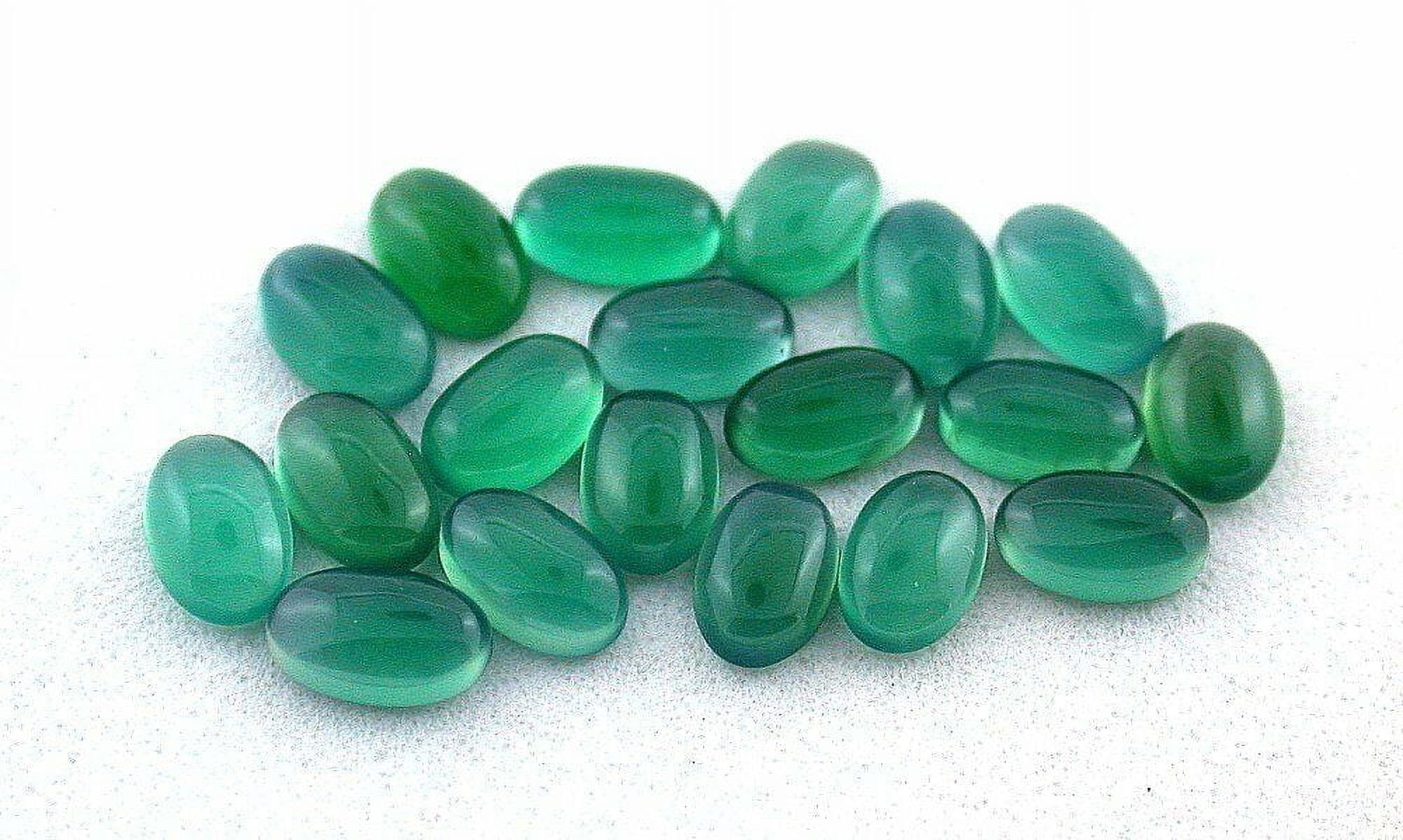 Twelve 6x4 6mm x 4mm Oval Green Agate Cab Cabochon Gem Stone Gemstone ...