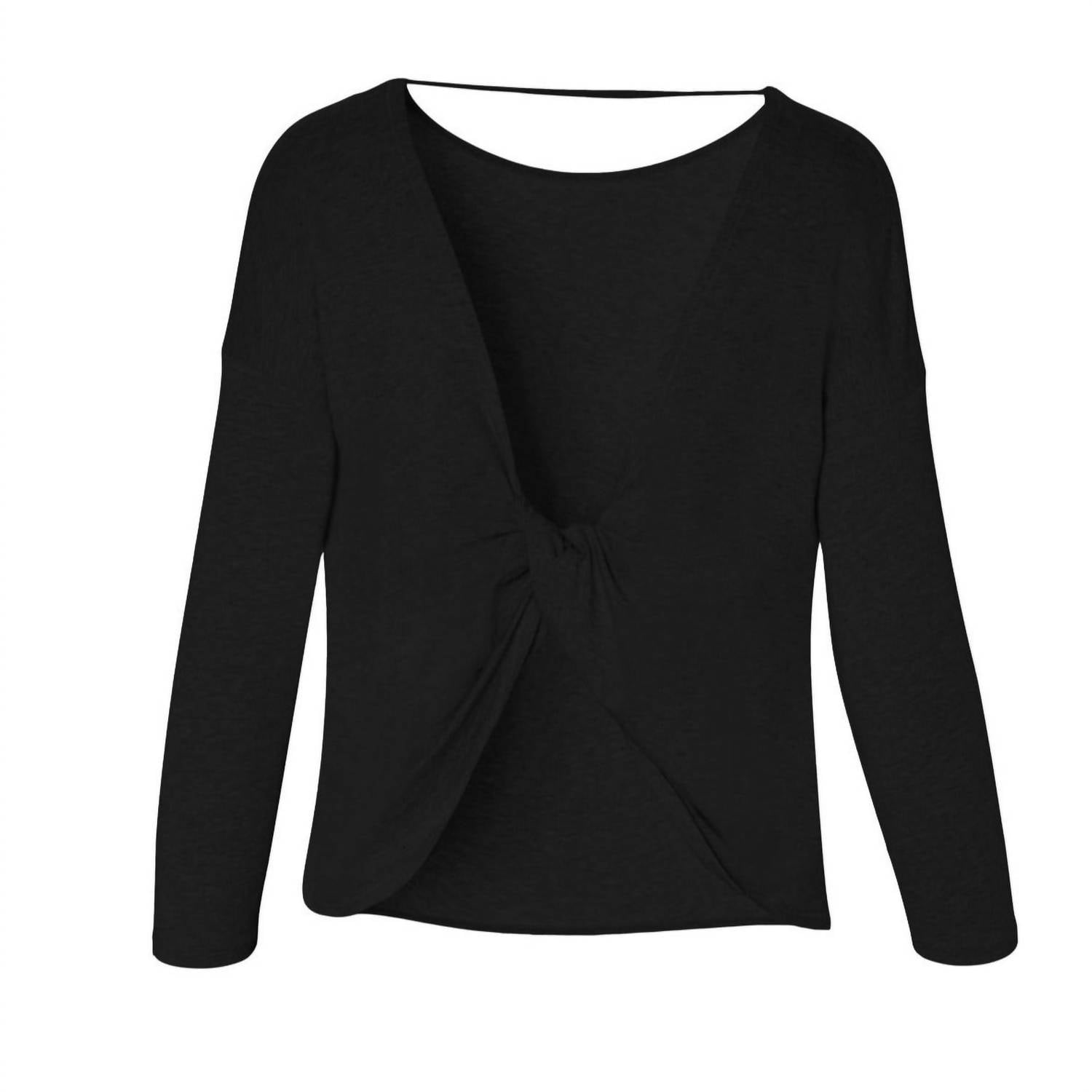 Twelve Eighty Eight Calypso Long Sleeve Draped Back Top - Walmart.com
