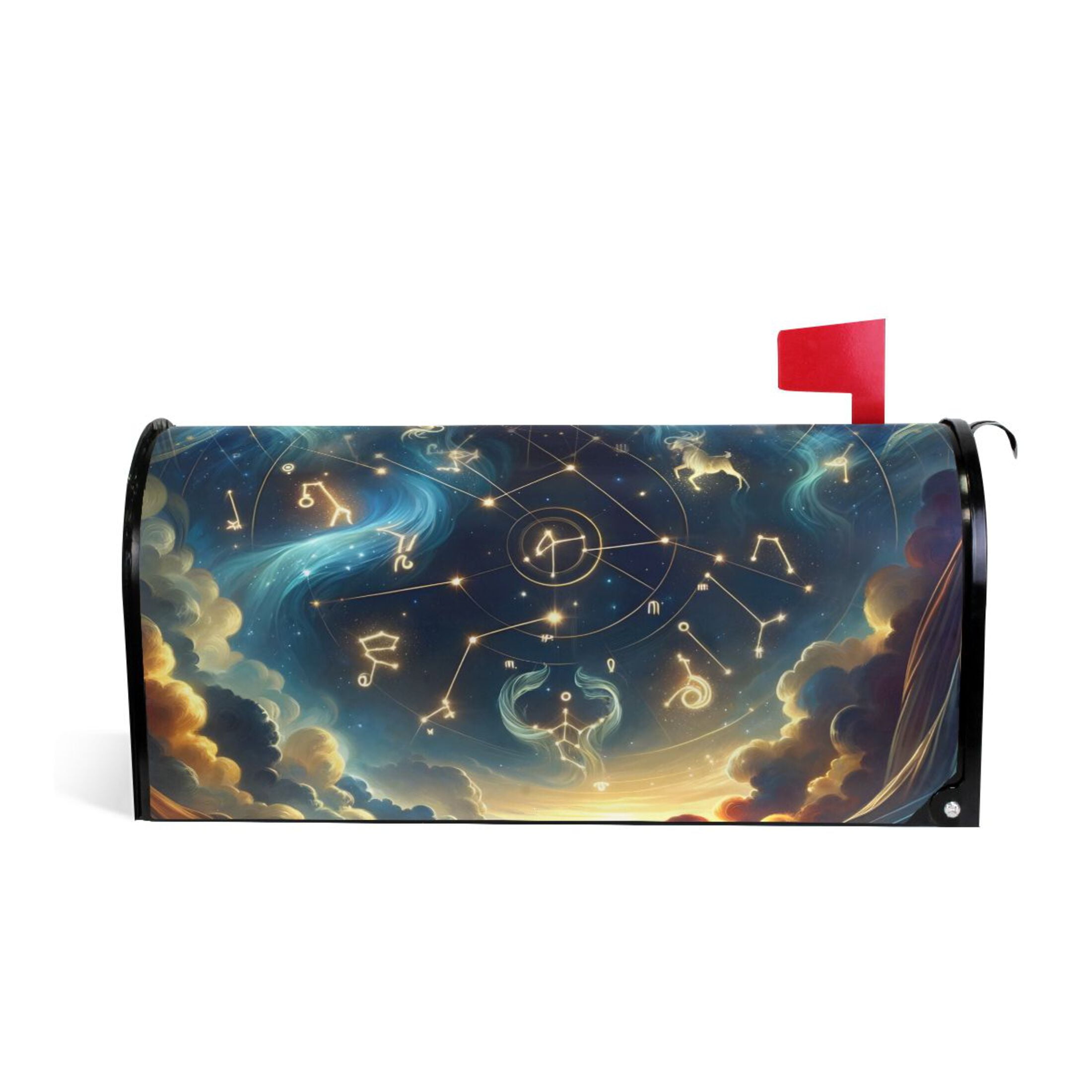 Twelve Zodiac Stars in Night Sky Magnetic Mailbox Covers 25.5" X 21 ...