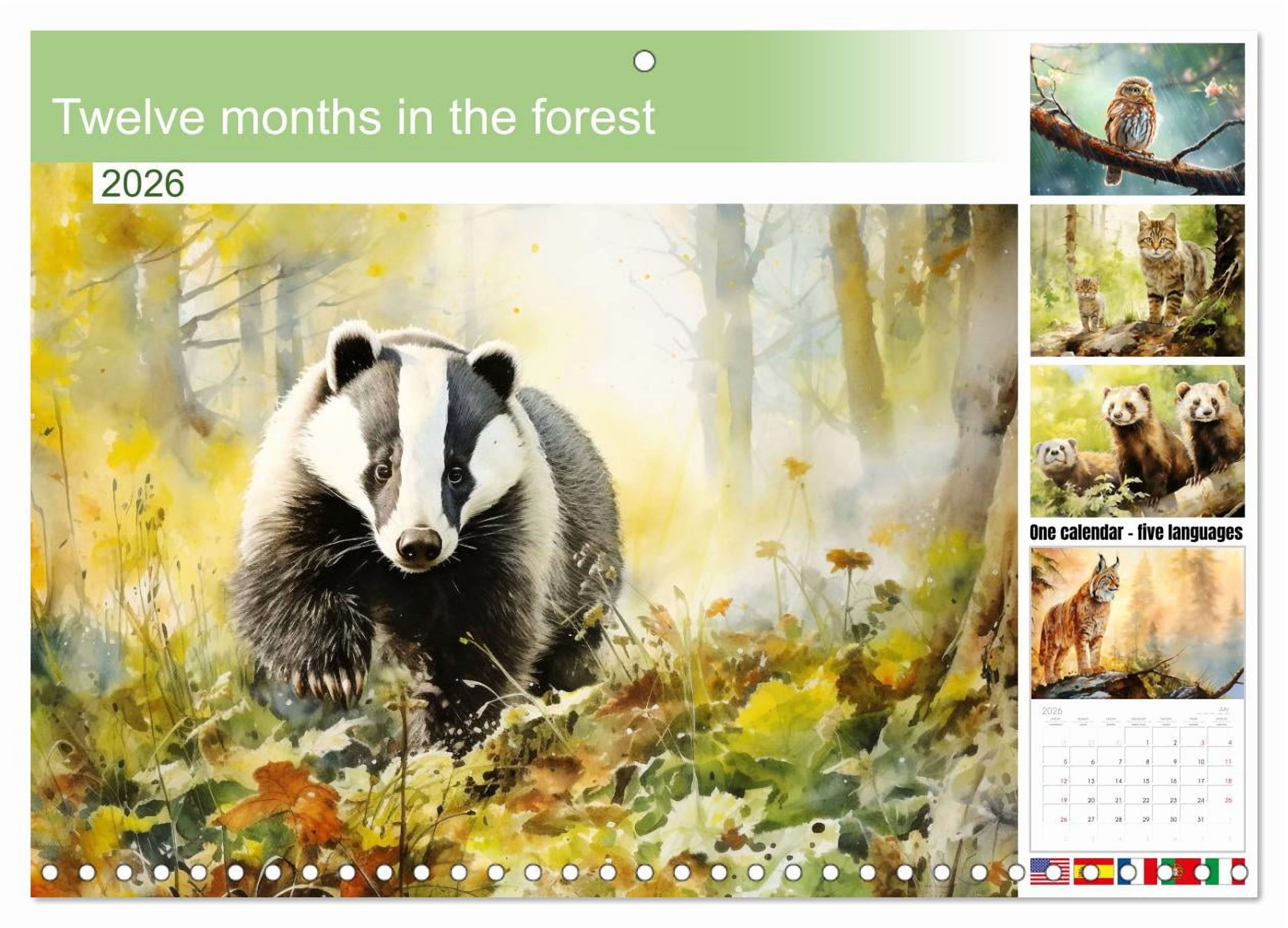 Twelve months in the forest (Monthly Wall Calendar 2026 16.5 x 23.4 ...