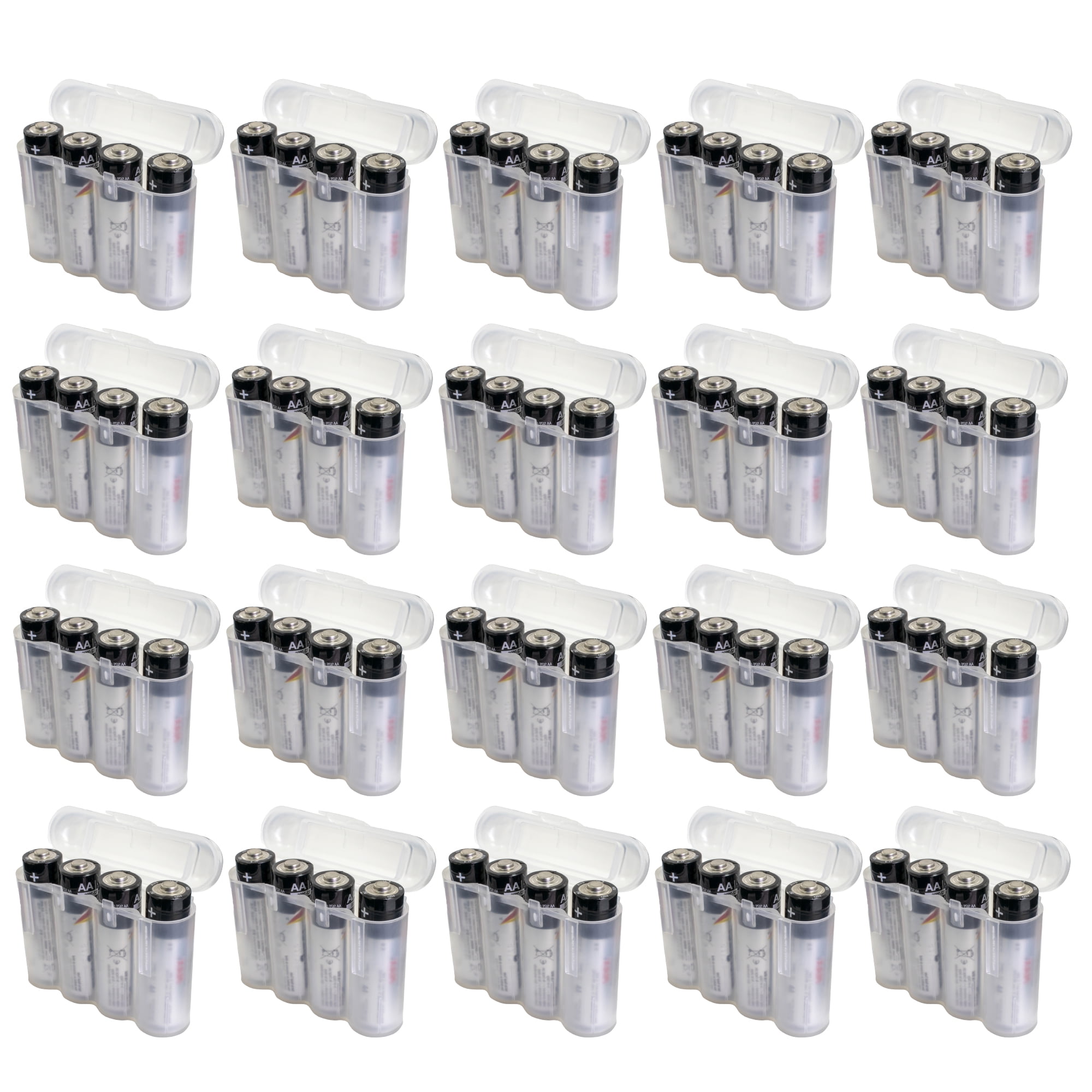 Twenty (20) EBC Battery AA AAA Clear Plastic Battery Storage Case ...