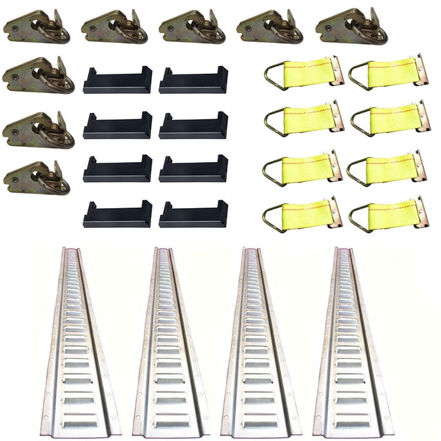Twenty-Eight (28)pc E-Track Tie-Down Kit 4 Galvanized 5' Horizontal E ...