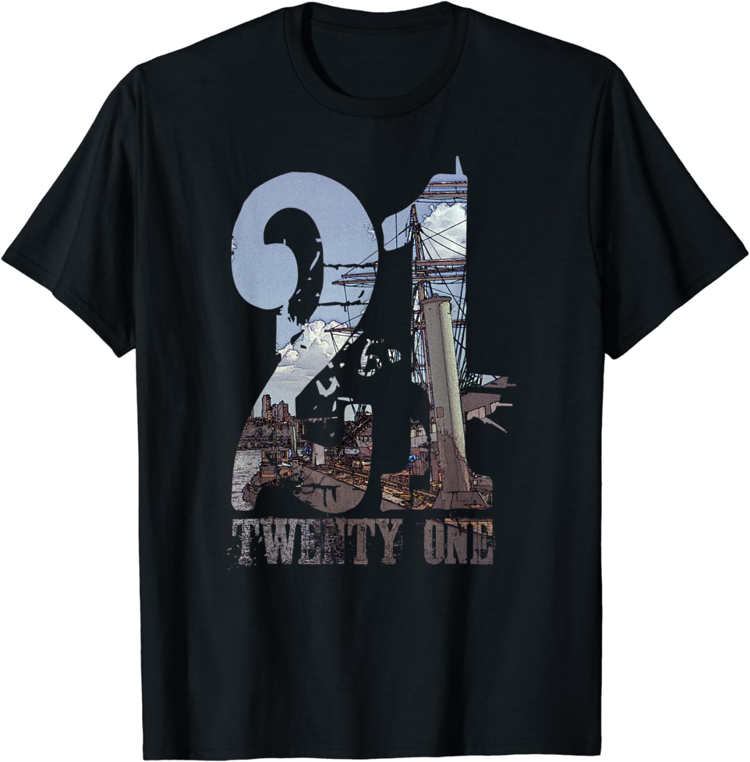 Twenty One - 21 Year Old Vintage Sea 2001 21st Birthday Gift T-Shirt ...