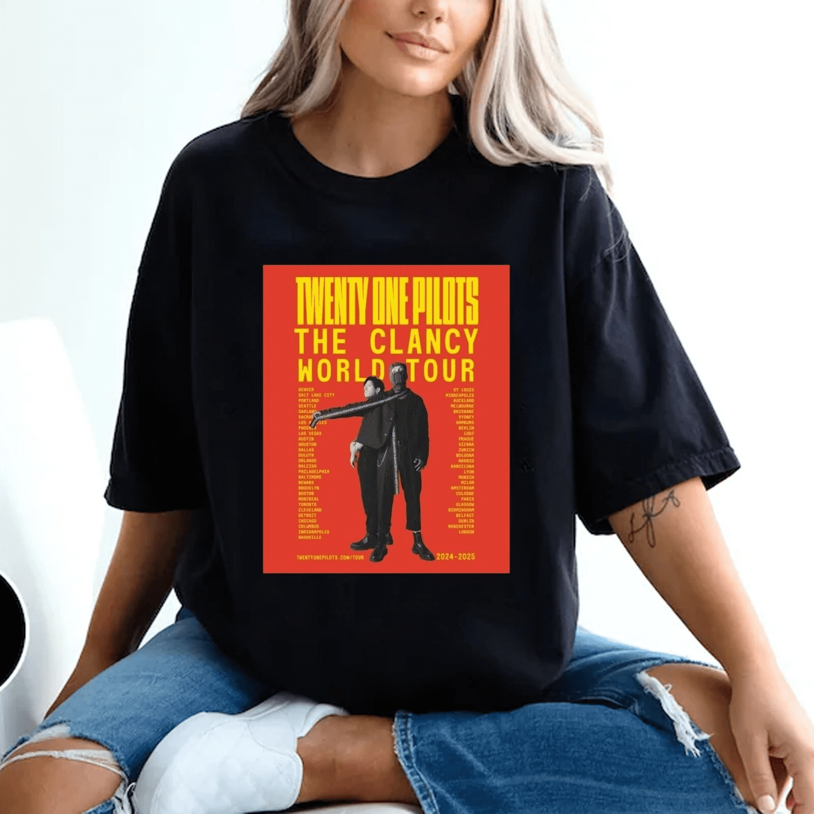 Twenty One Pilots Kick Off The Clancy World Tour 2025 Shirt, Gift For ...