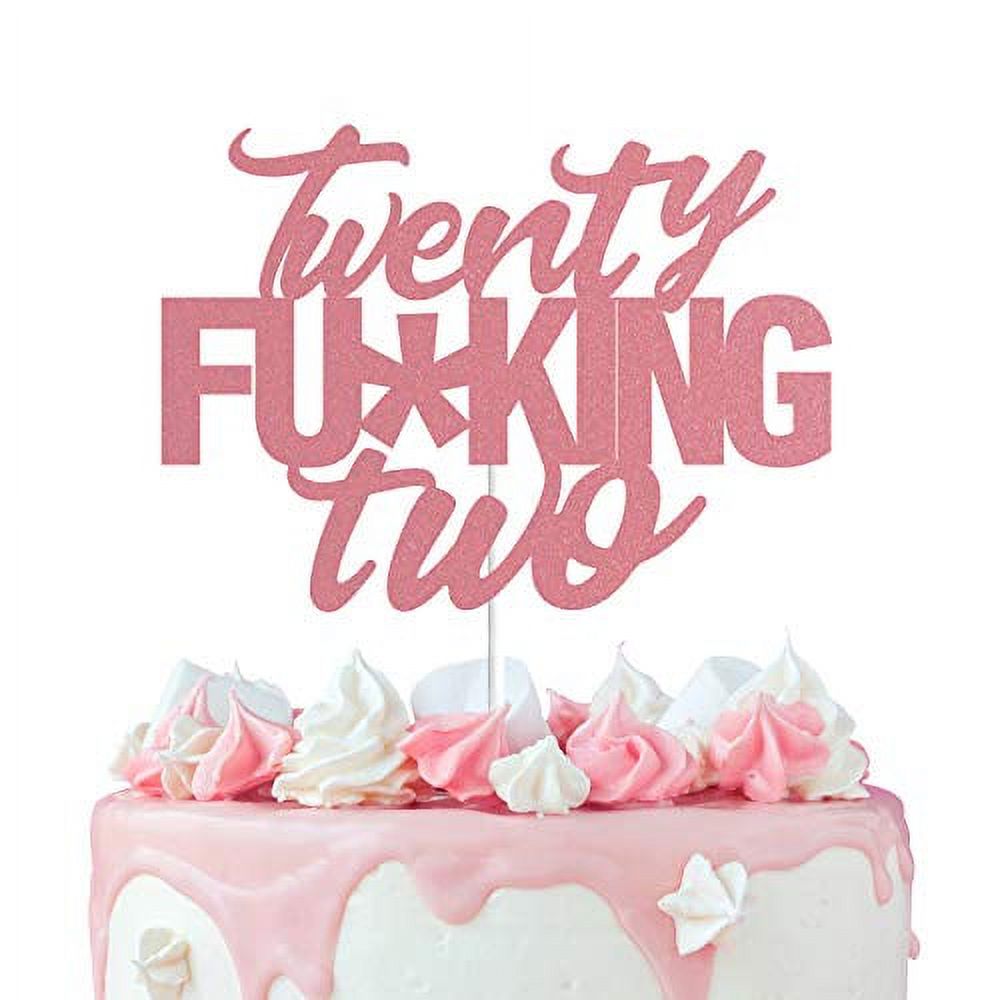 Twenty Two Rose Gold .. Glitter Cake Toppers 22 .. Years Old 22nd ...