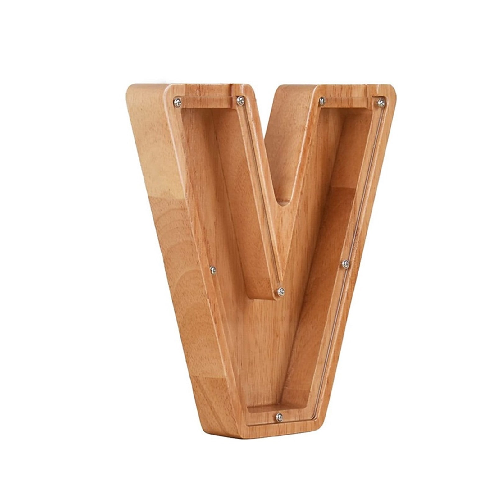 Twenty-six Letter Piggy Bank Wooden Coin Money Saving Box Jar Coins ...