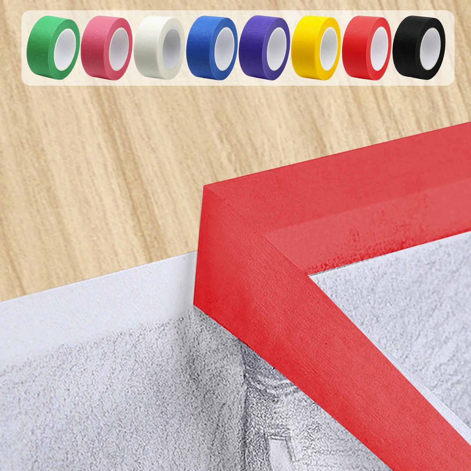 Twfbrm 3 Rolls Colored Masking Tape, 0.4 inch X 14 Yards Painters Tape ...