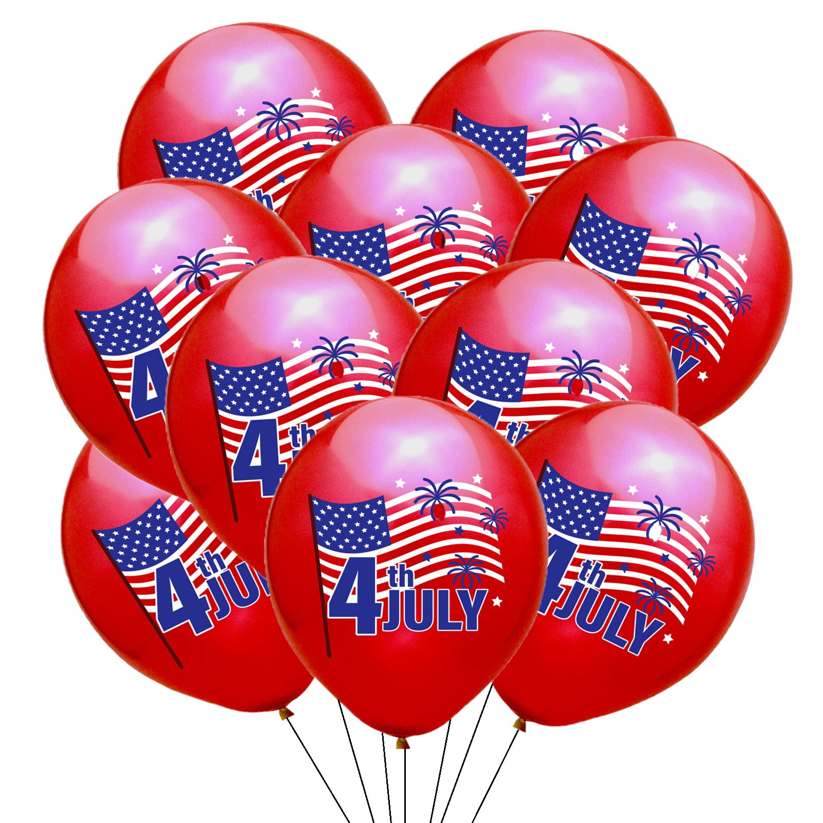Twfbrm 30 Pcs 4th of July Balloons Set, 12 Inch Star and Stripes Red ...