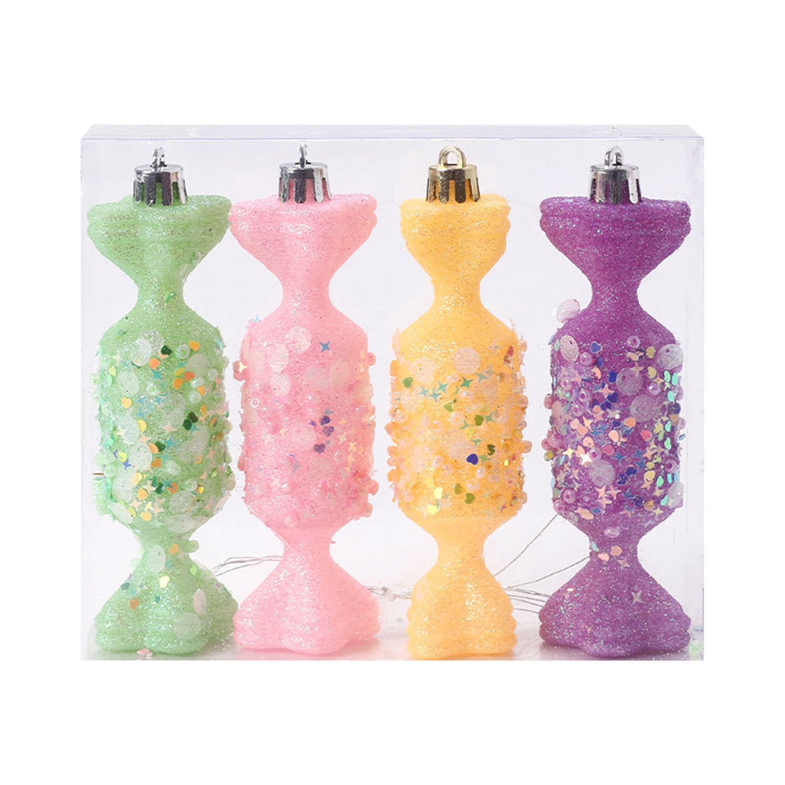 Twfbrm 4PCS Candy Colorful Christmas Balls Christmas Tree Ornaments ...