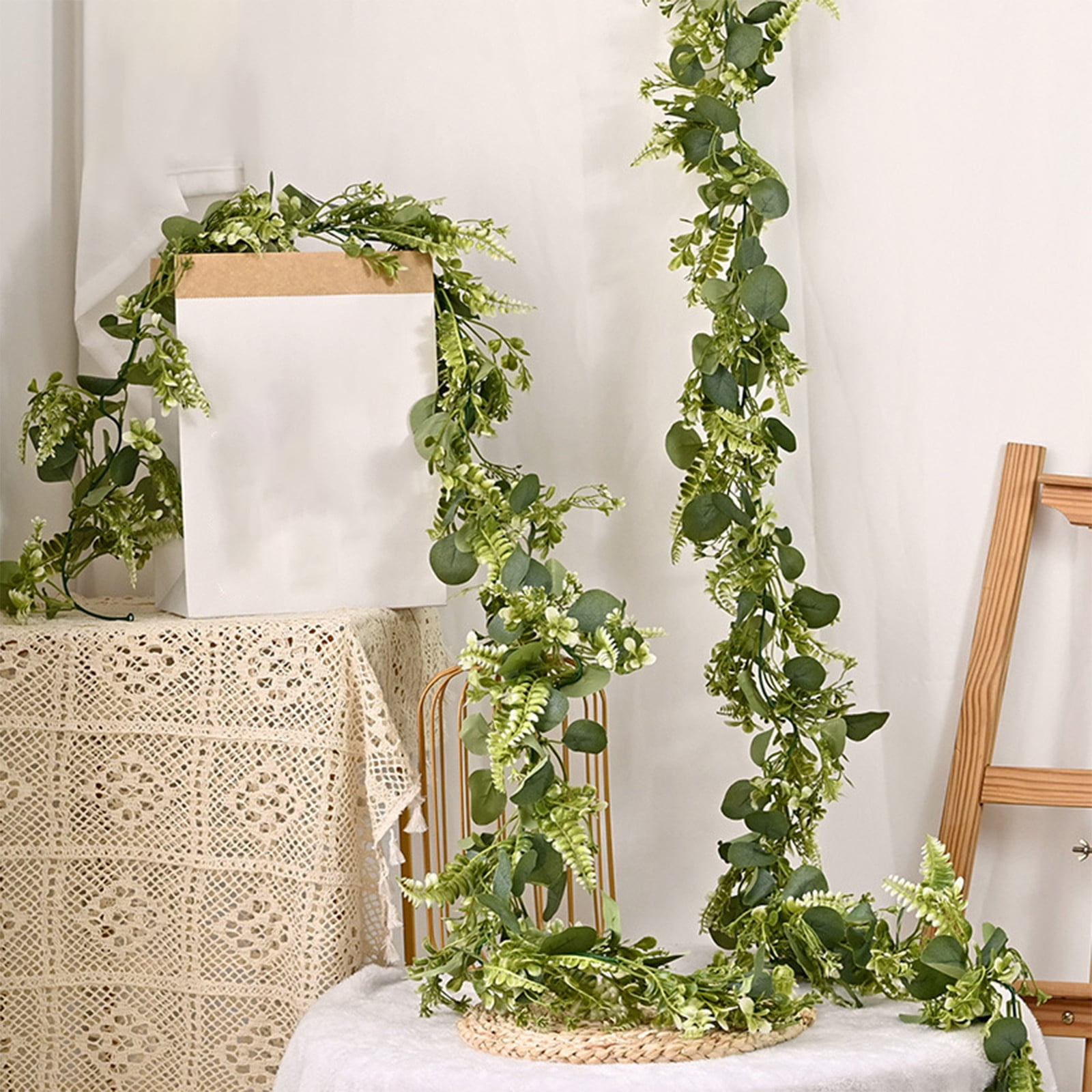 Twfbrm Artificial Eucalyptus Garland, 6 FT Realistic Faux Eucalyptus ...