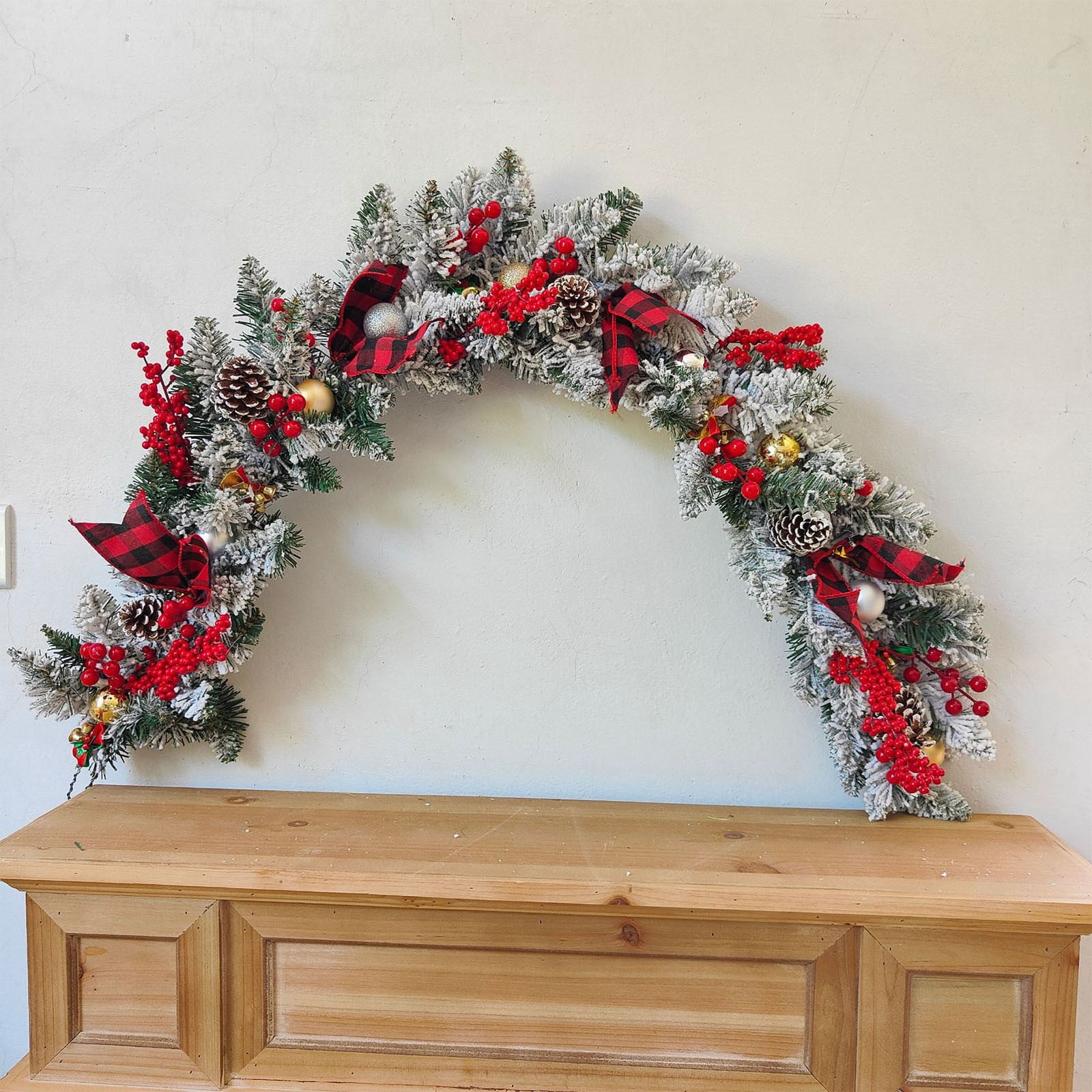 Twfbrm Christmas Garland, Artificial Xmas Garland Indoor Outdoor Pine ...