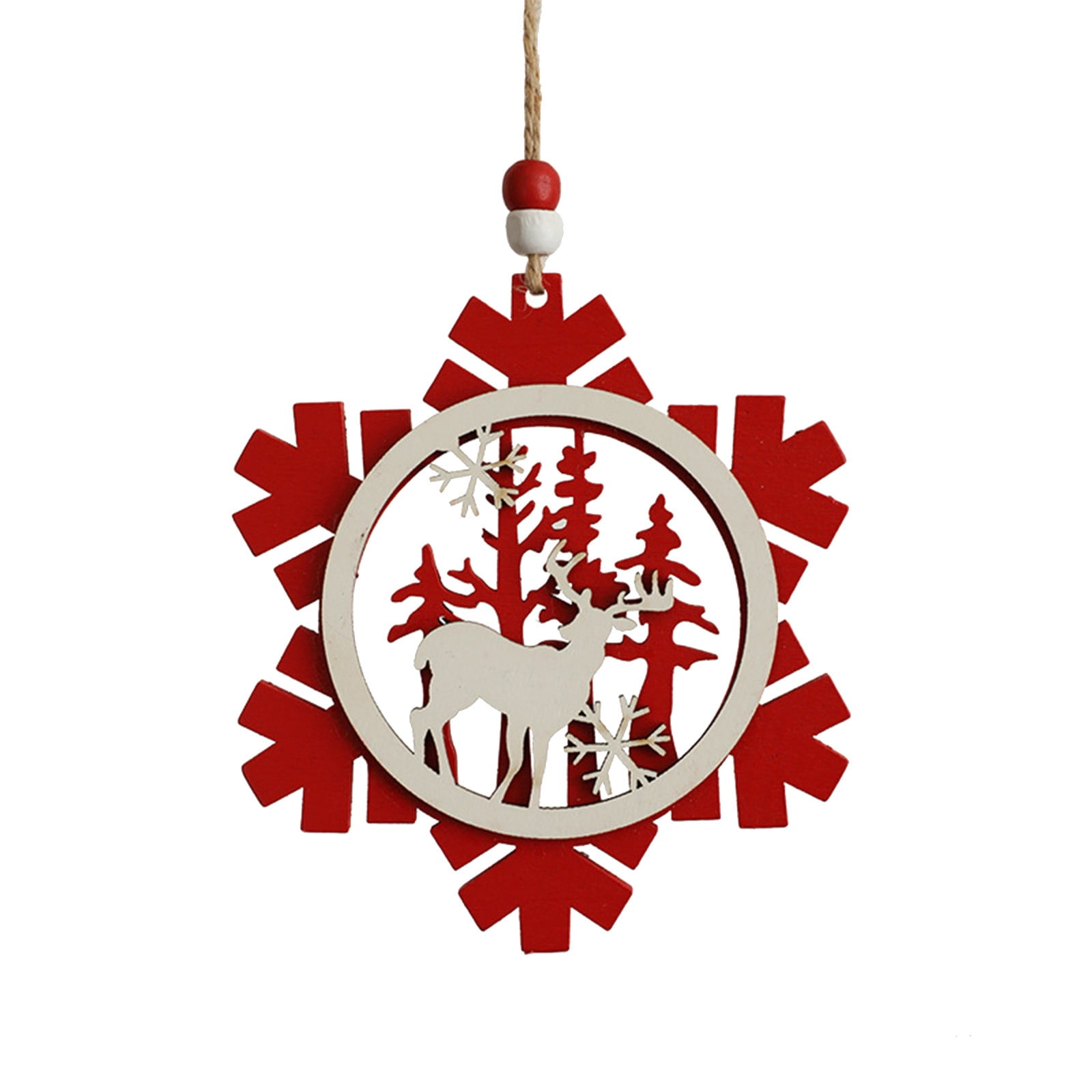 Twfbrm Christmas Tree Decorations Wooden Snowflake Ornaments Snowflake ...