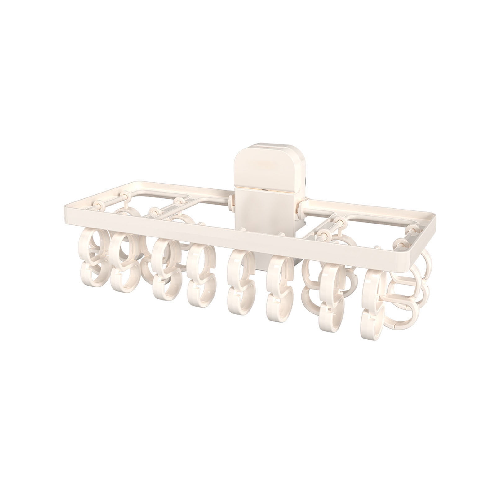 Twfbrm Clothes Drying Rack with 16 Clips, Foldable Wind-Proof Plastic ...