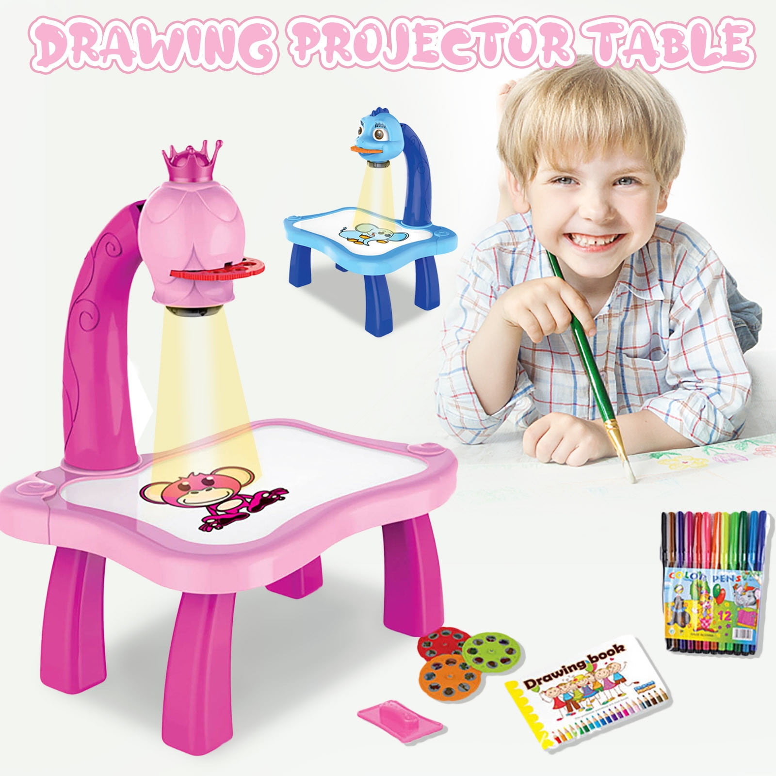 Twfbrm Drawing Projector Table, Trace and Draw Projector Toddler Toys ...