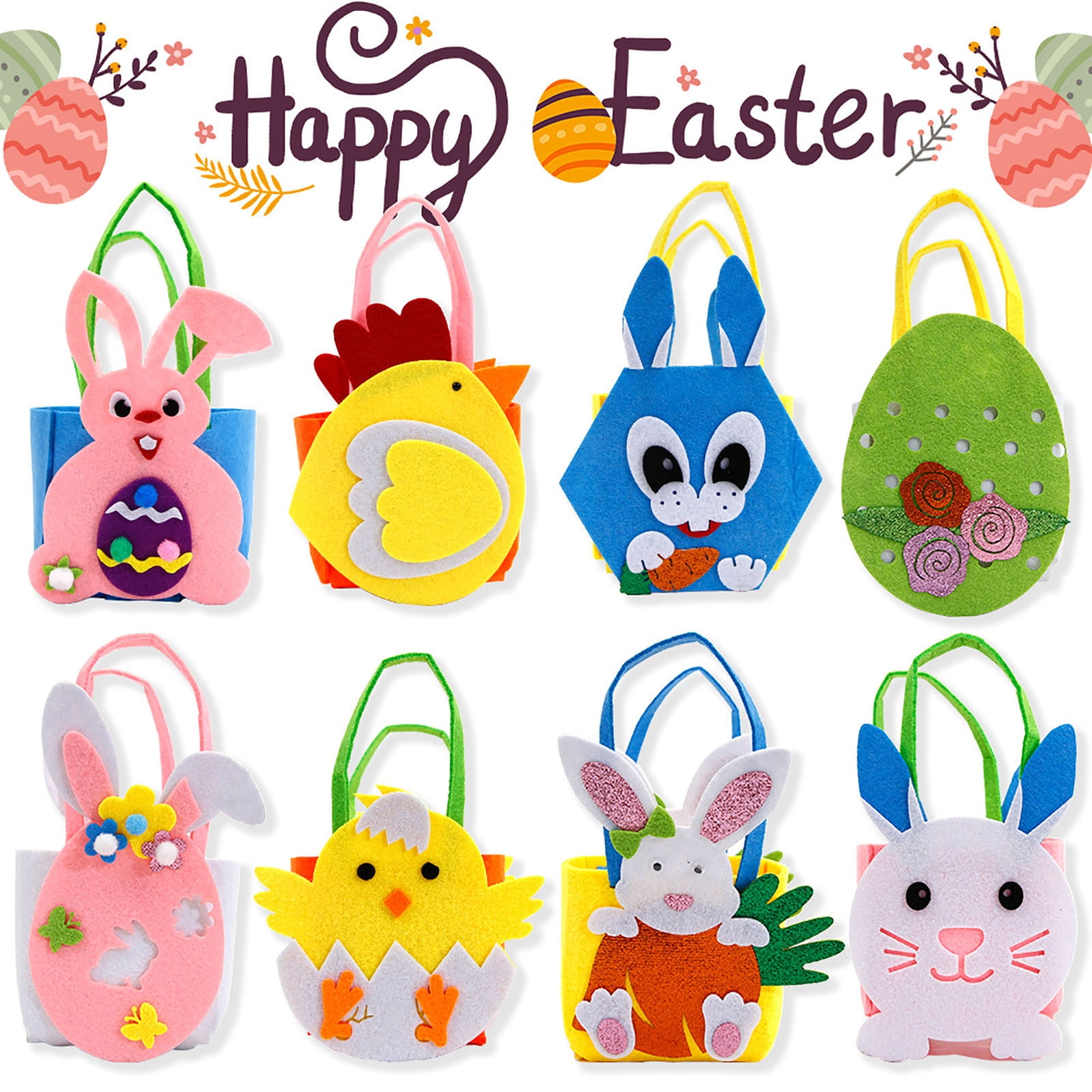 Twfbrm Easter Baskets for Kids, Lightweight Non-Woven Fabric Easter ...