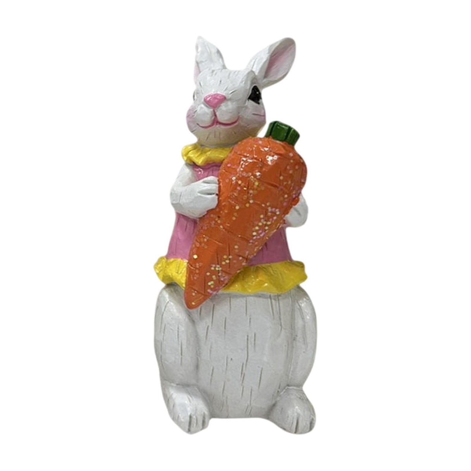 Twfbrm Easter Bunny Decorations, 6 inch Resin Easter Rabbit Figurines ...