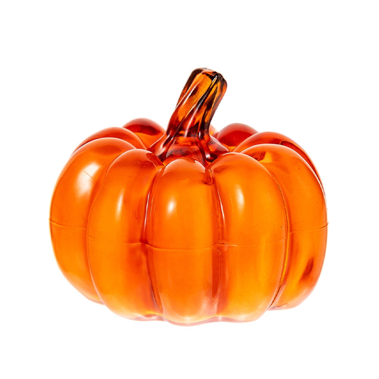 Twfbrm Fall Glass Pumpkin Halloween Light Figurine Glass Pumpkin Glass ...