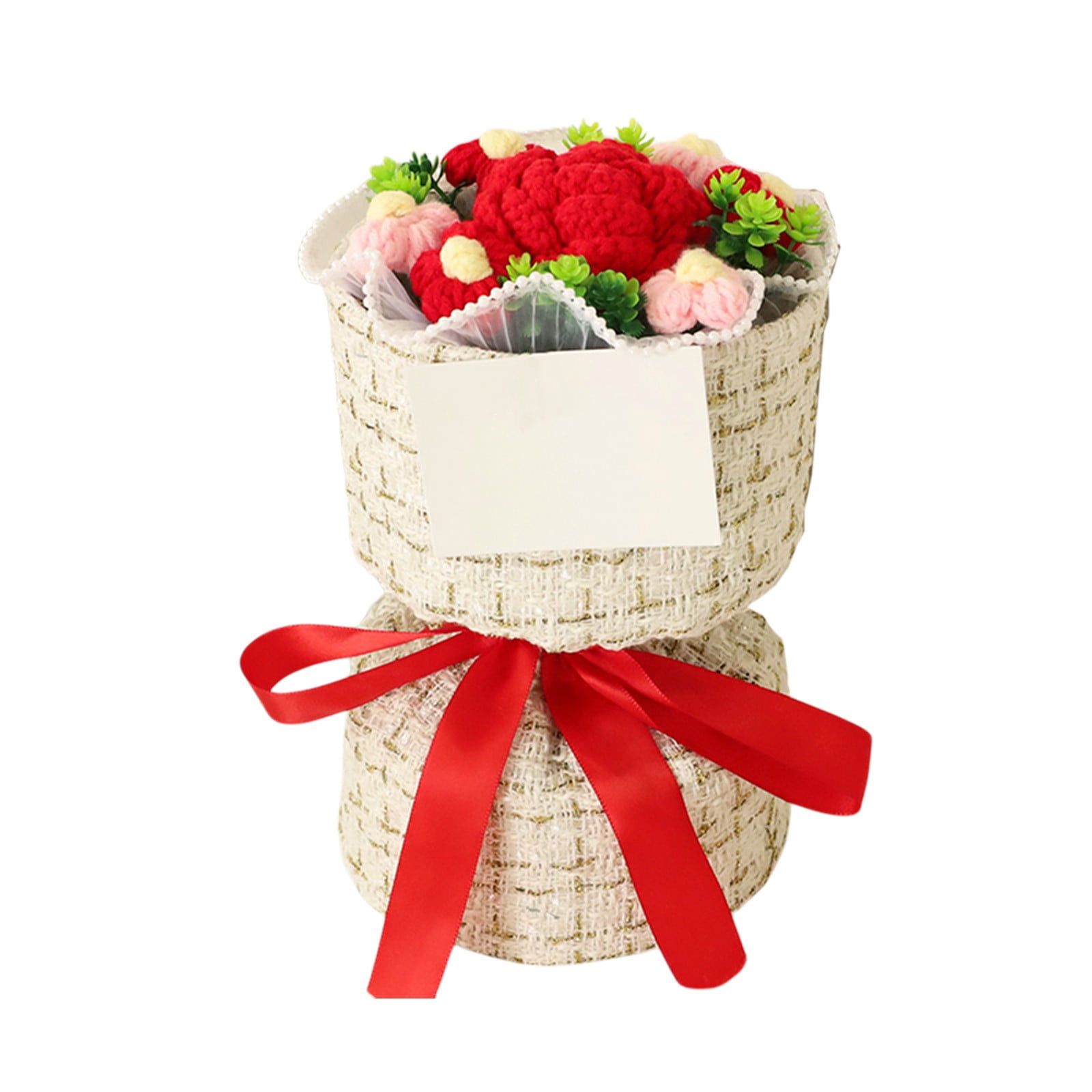 Twfbrm Handmade Crochet Flower Bouquet, Completed Knitted 7 Peony ...