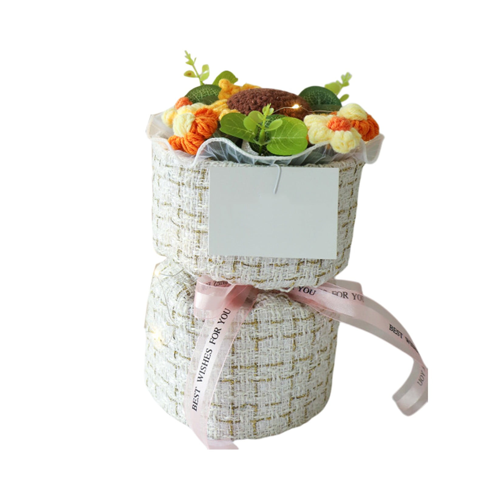 Twfbrm Handmade Crochet Flower Bouquet, Completed Knitted Sunflower ...