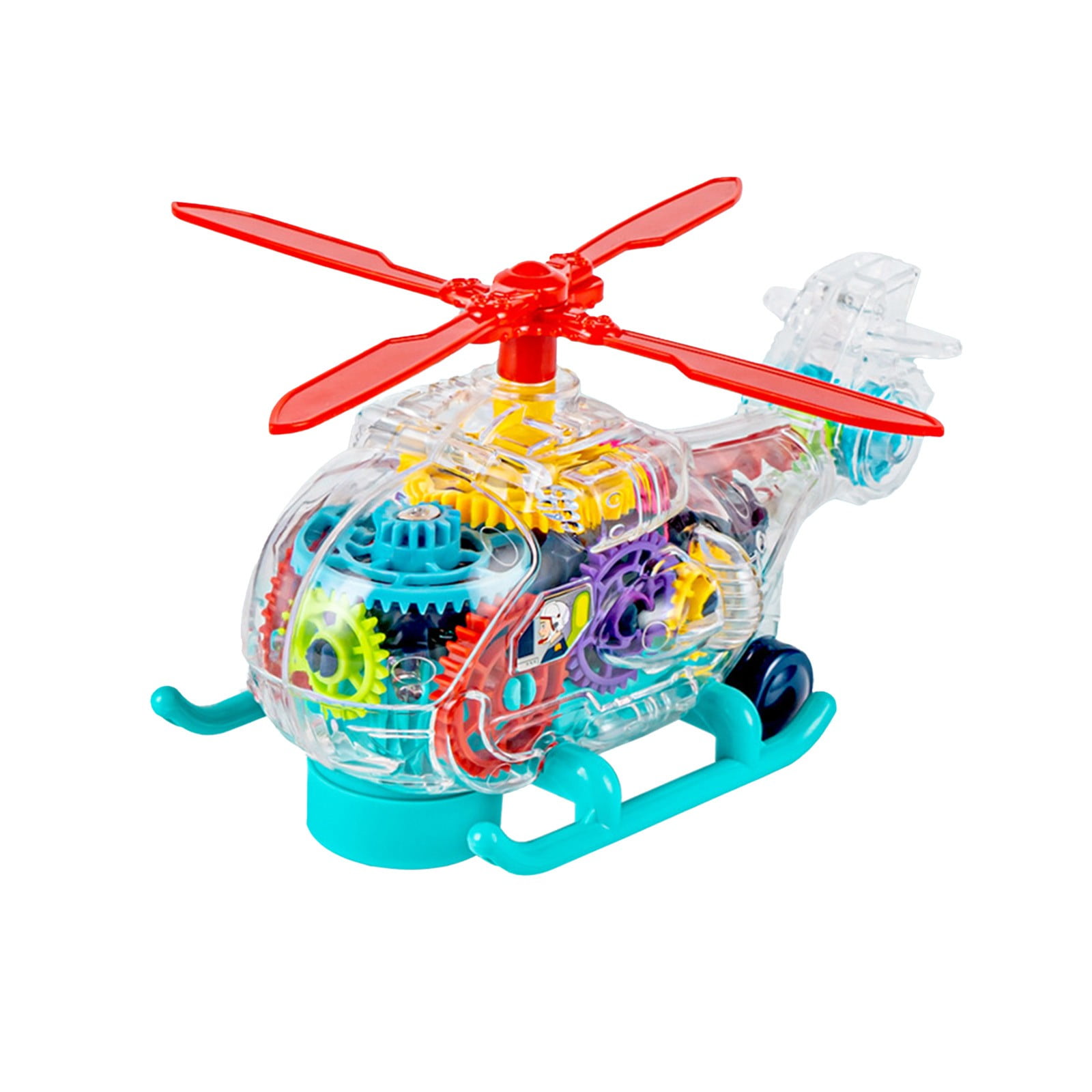 Twfbrm Light Up Transparent Toy Helicopter for Kids, Bump and Go Toy ...