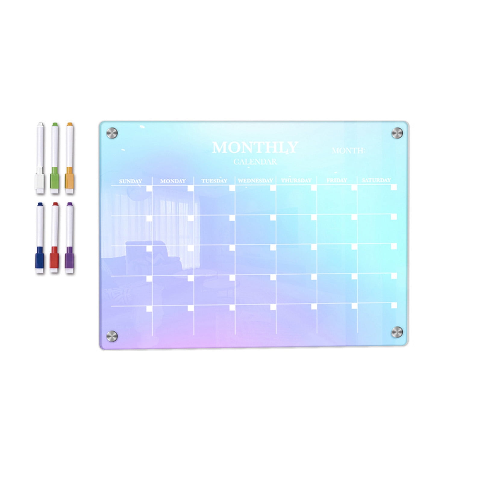 Twfbrm Magnetic Acrylic Calendar for Fridge,11.7*8.3in A4 Size Colored ...