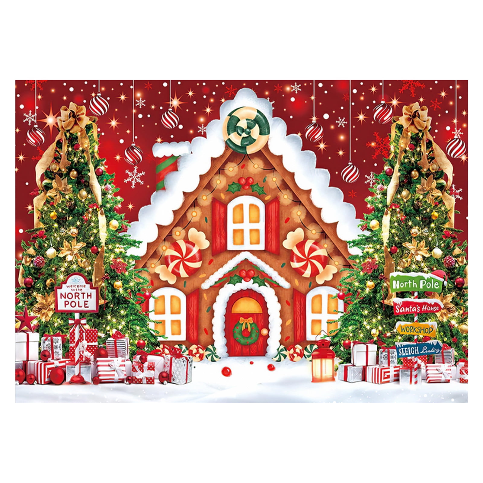 Twfbrm Merry Christmas Banner Backdrop Christmas Party Decoration ...