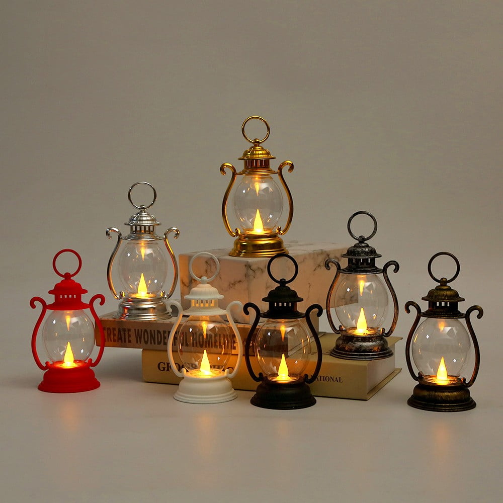Twfbrm Mini Lanterns, Vintage Decorative Lantern with LED Candle Lights ...