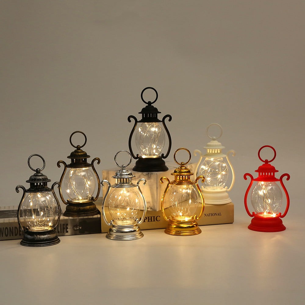 Twfbrm Mini Lanterns, Vintage Decorative Lantern with LED String Lights ...