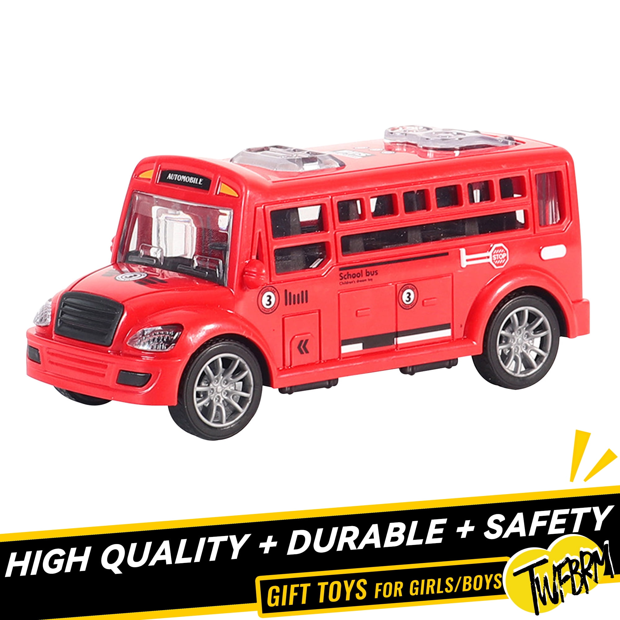 Twfbrm Red School Bus Toy for Kids,Durable Plastic Diecast Model School ...