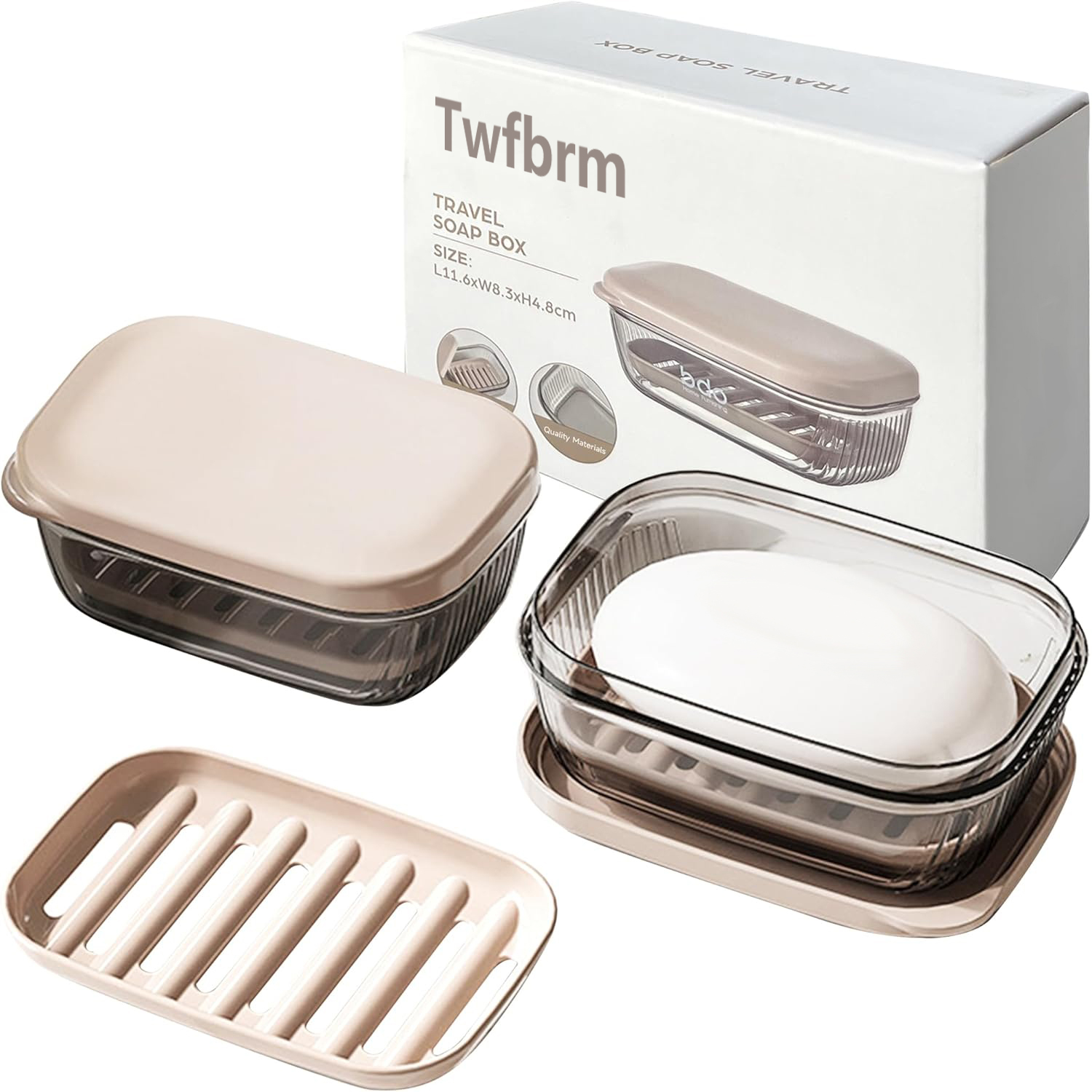 Twfbrm Travel Soap Container, Compact Portable Sealed Soap Case with ...