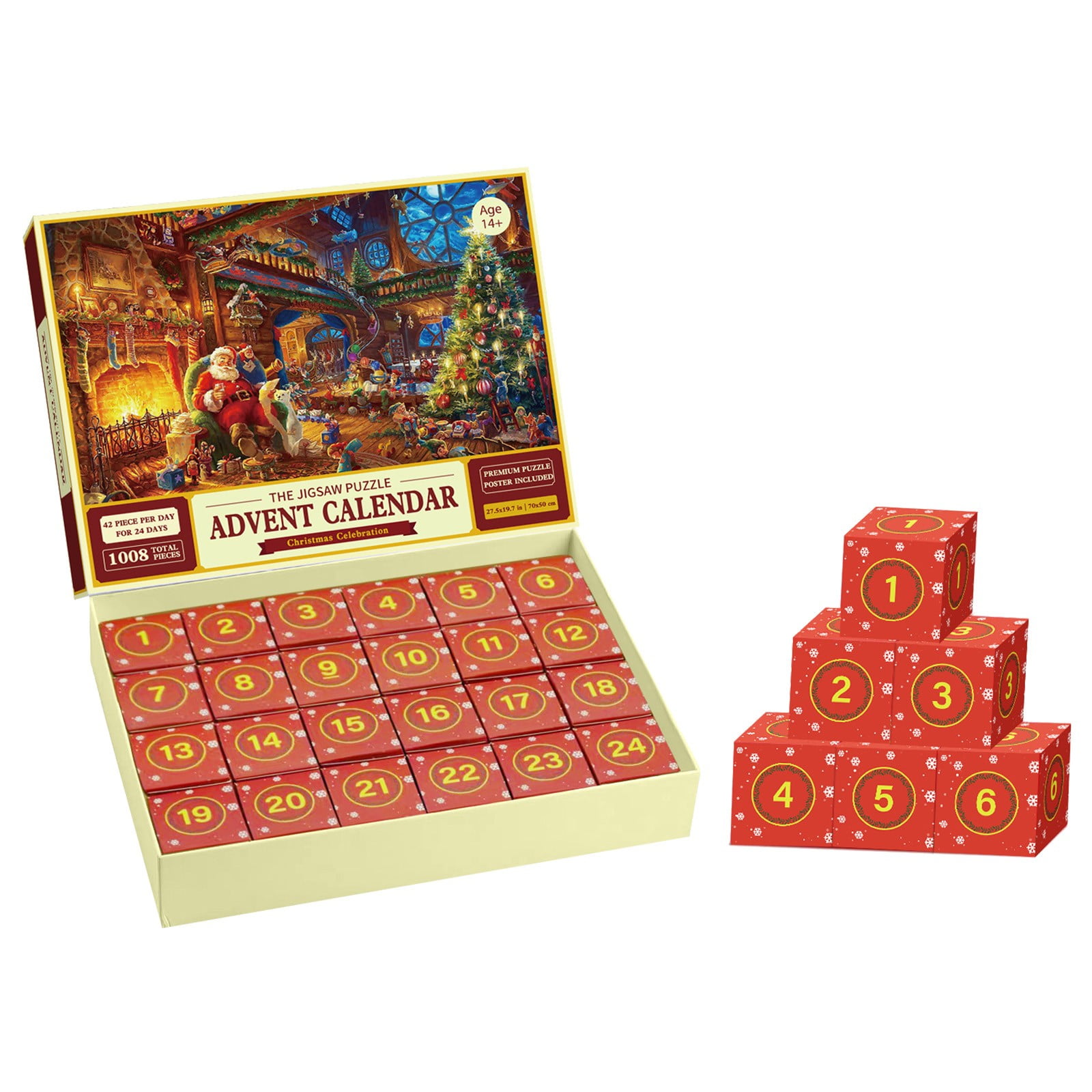 Twflaqlo Advent Calendar Puzzle 1008 Pieces Puzzle 24 Days Christmas ...