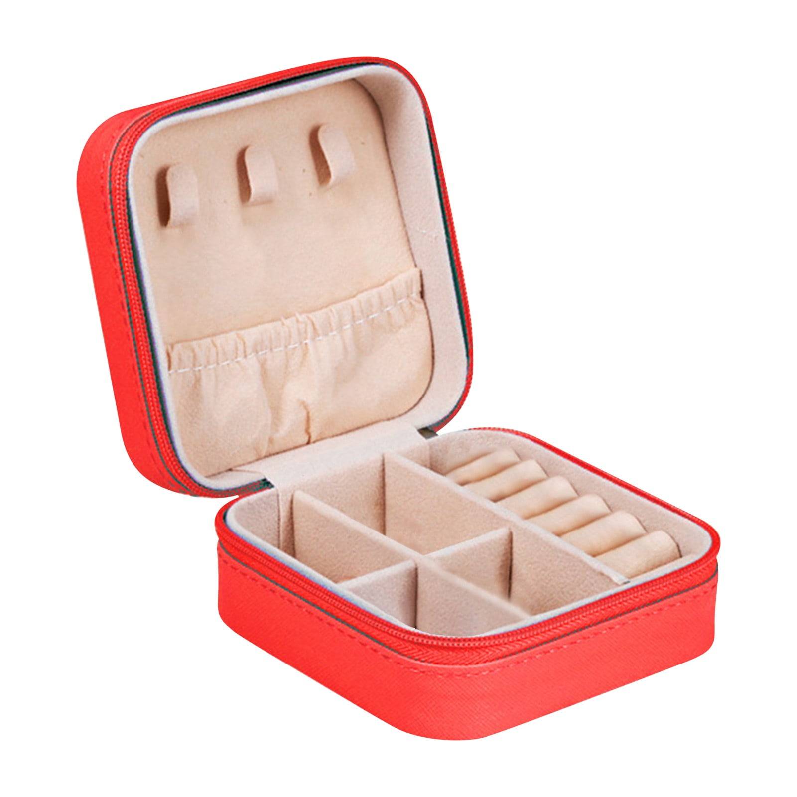 Twflaqlo Mini Jewelry Travel Case PU Leather Travel Jewelry Organizer ...