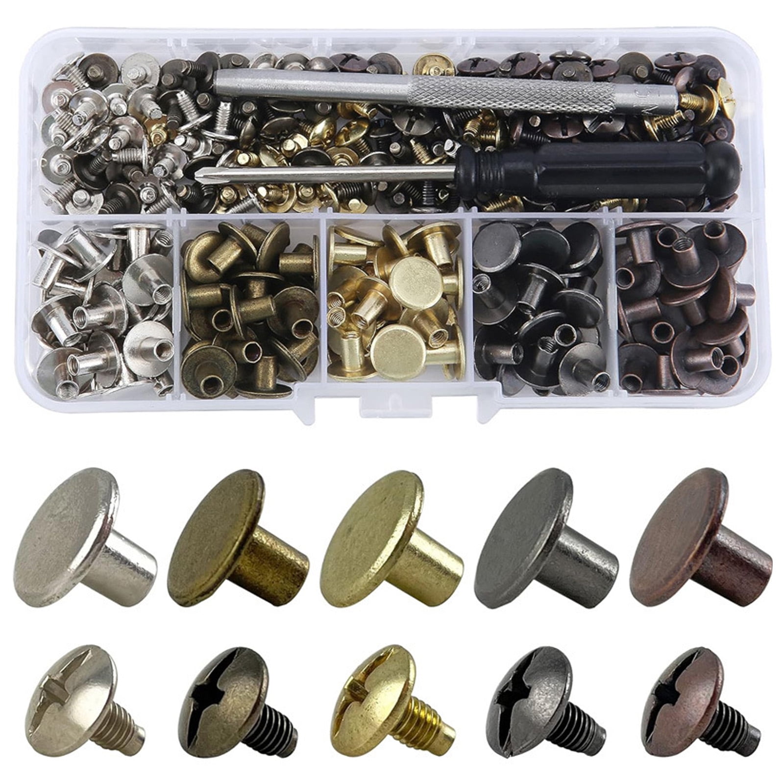 TwhqxjCN 125 Set Multipurpose Chicagos Binding Screws Set for Leather ...