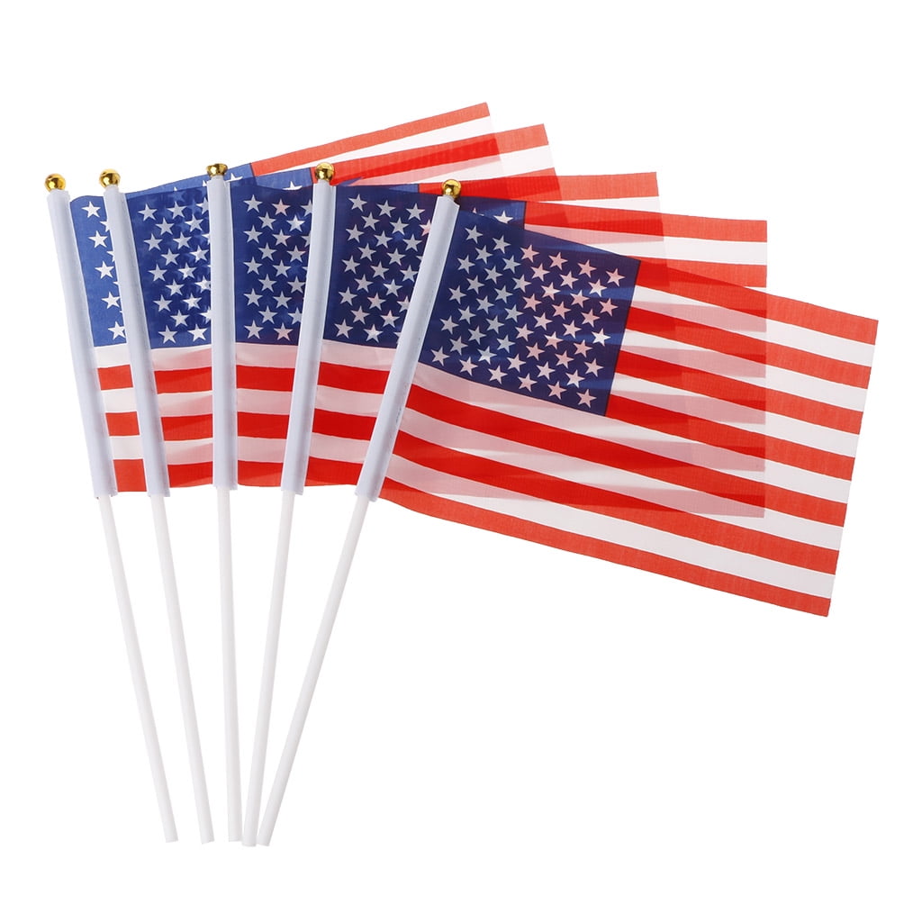 TwhqxjCN 5 Pcs American US National Flags Hand Waving Small for s ...