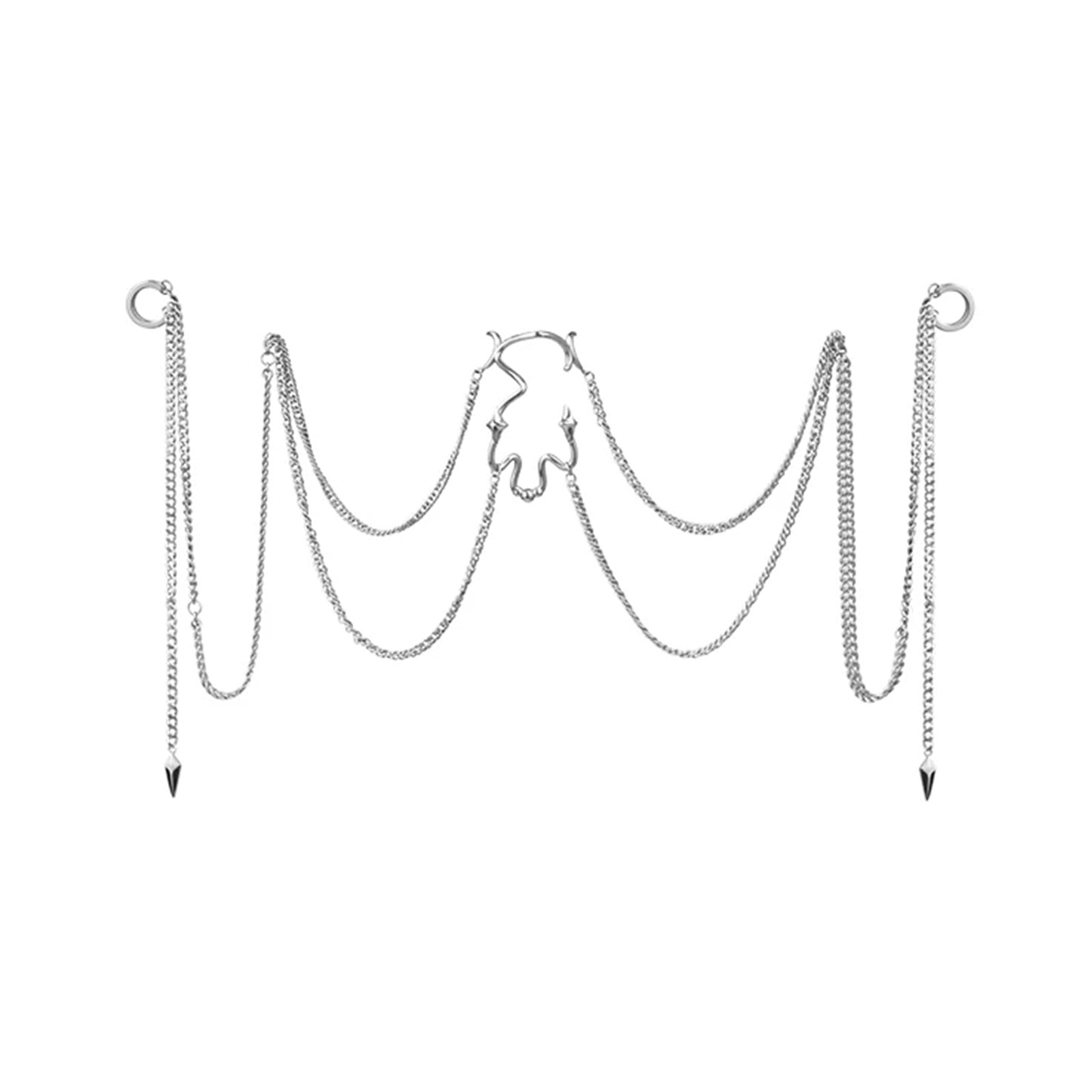 TwhqxjCN Nose Rings Hoop Chain Fake Septum Piercing Nose Rings with ...