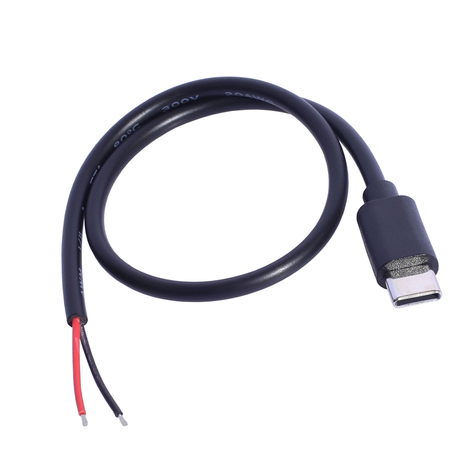 TwhqxjCN USB C to Bare Wire Power Cable 30CM 20AWG Pigtail Line for ...