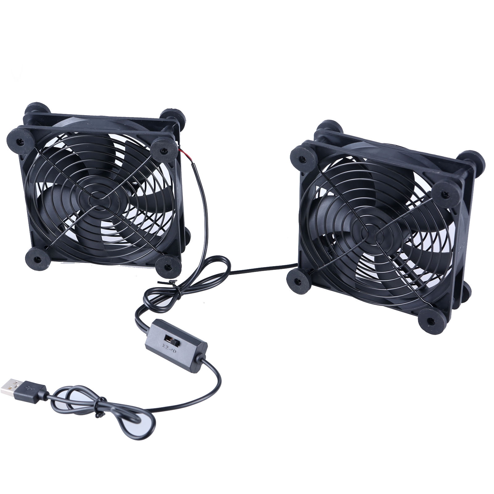 TwhqxjCN USB Powered PC Router 120mm 5V Double Fan Speed Controller ...