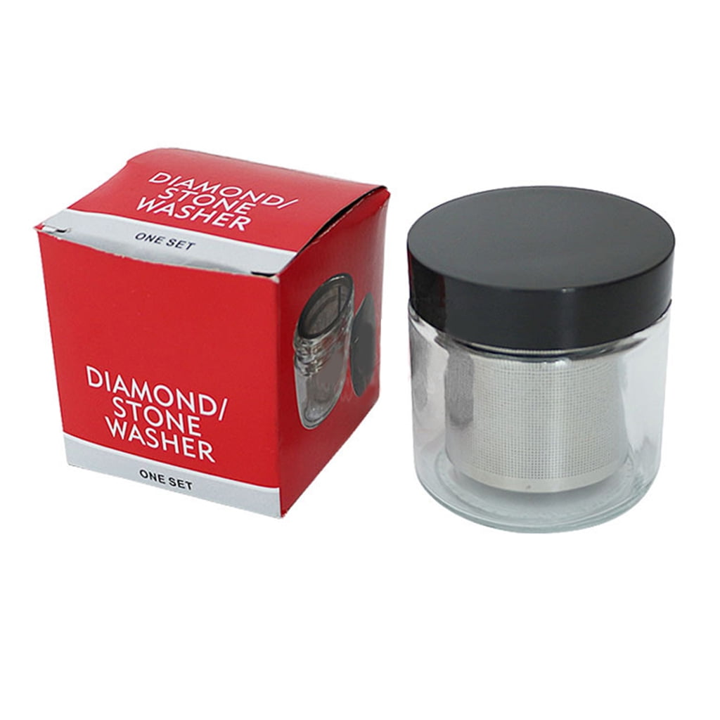 TwhqxjCN Washing Cup Glass Jar Bottle with Metal Sieve Cleaner ...