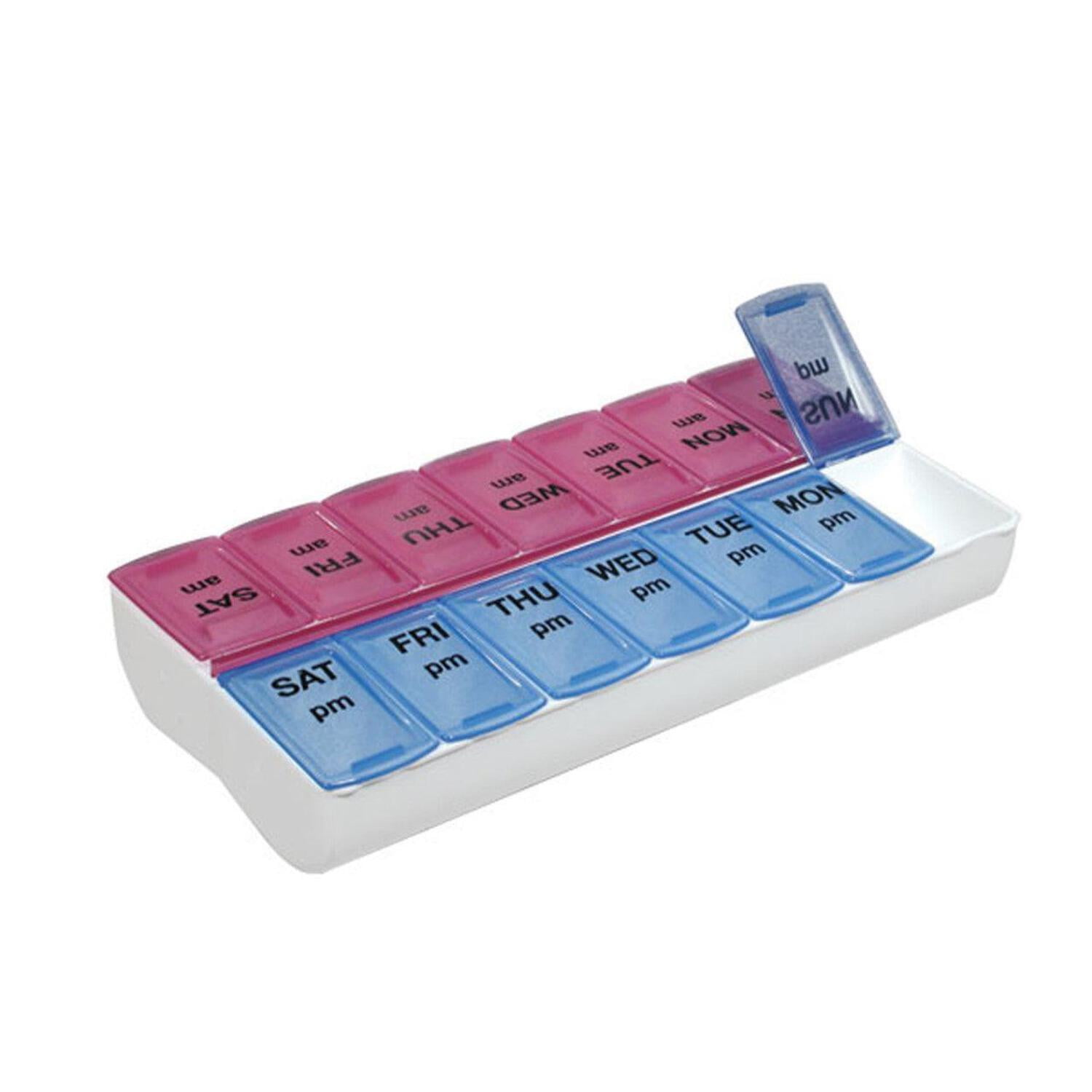Twice-A-Day Weekly Pill Organizer (Color May Vary) XL - Walmart.com