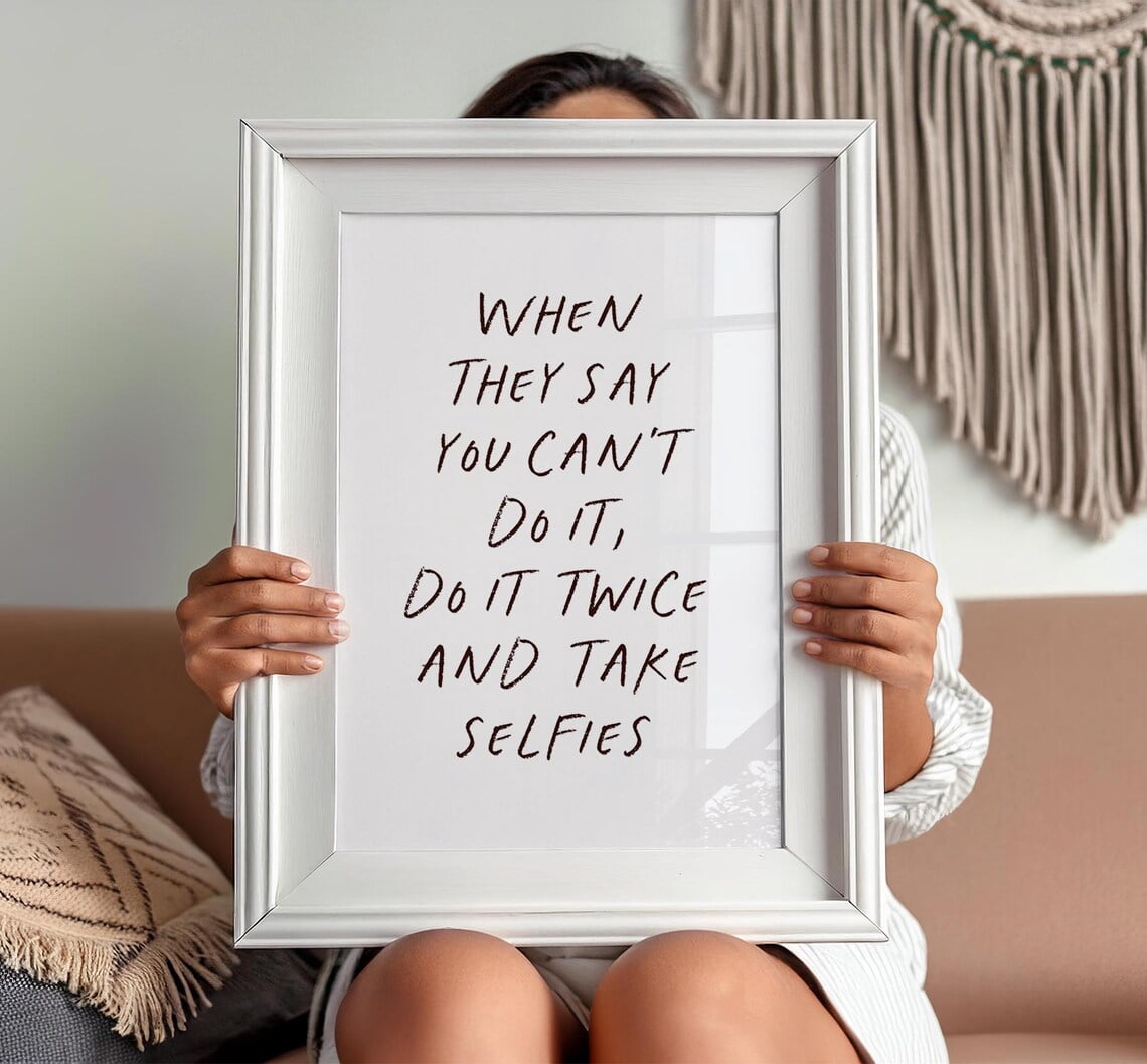 Do It Twice, Funny Typography Life Quote Poster, Inspirational ...