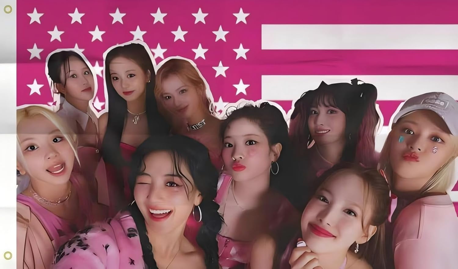 Twice Members American Flag Banner 3x5 Ft,pink Kpop USA Flag Tapestry ...